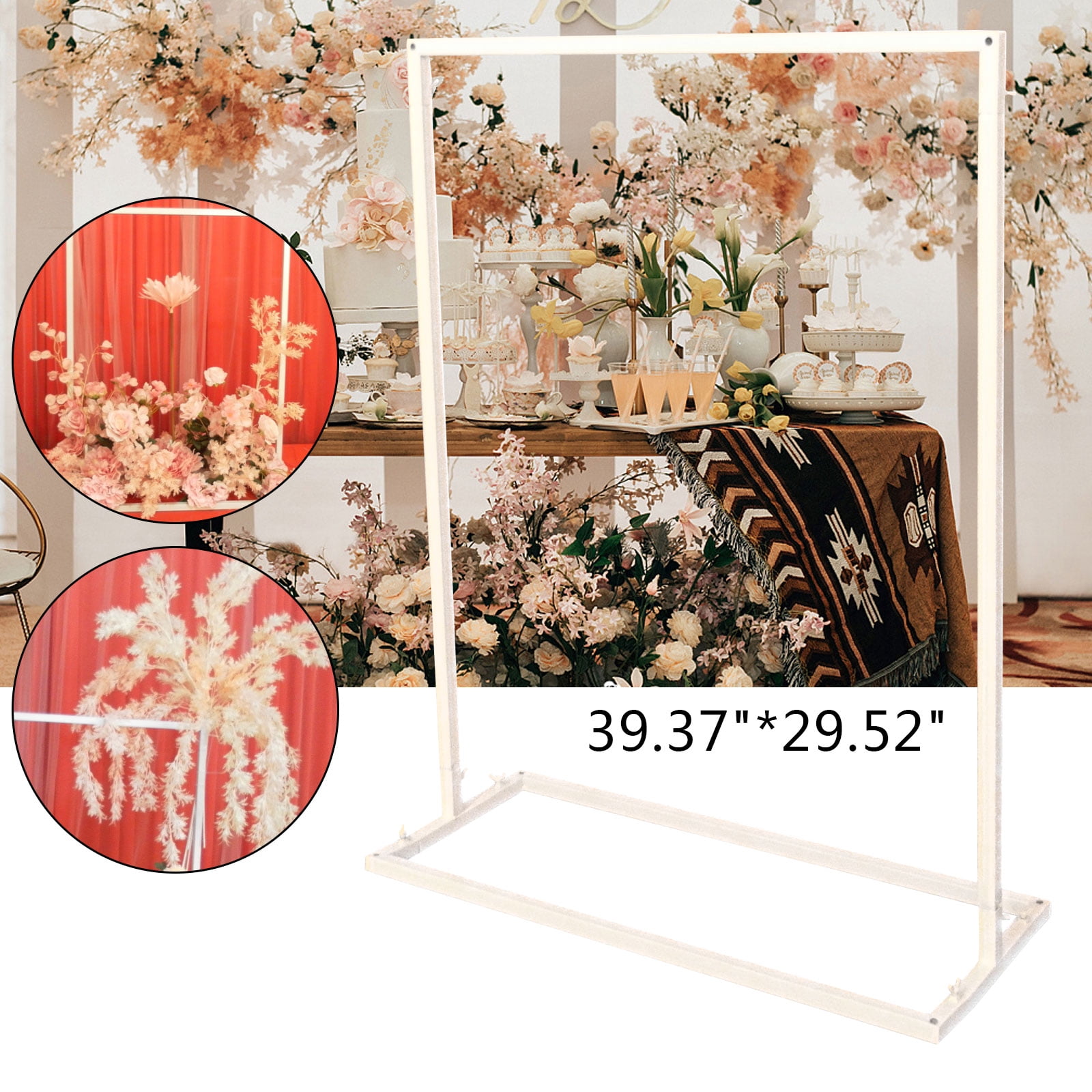 Peakora White Wedding Arch, 1m Tall, Sturdy Iron Frame with Smooth ...