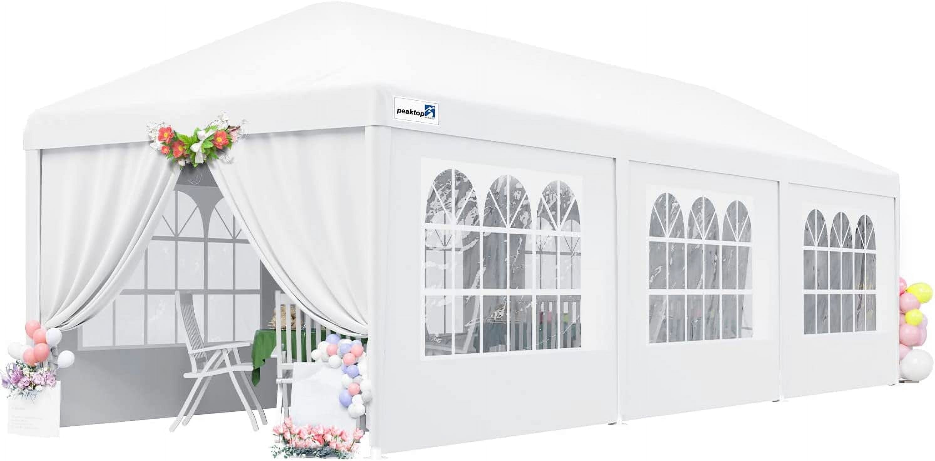 Peaktop 10'x30' Outdoor Canopy Party Tent with 6 Removable Walls for ...