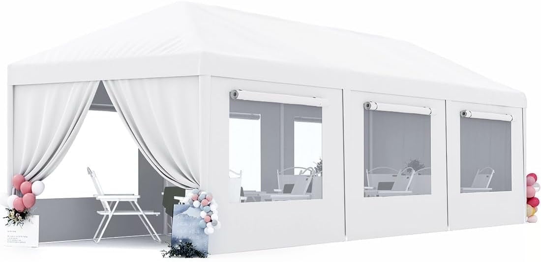 Peaktop Outdoor 10'x 30' Party Tent with Roll-up Ventilated Windows ...