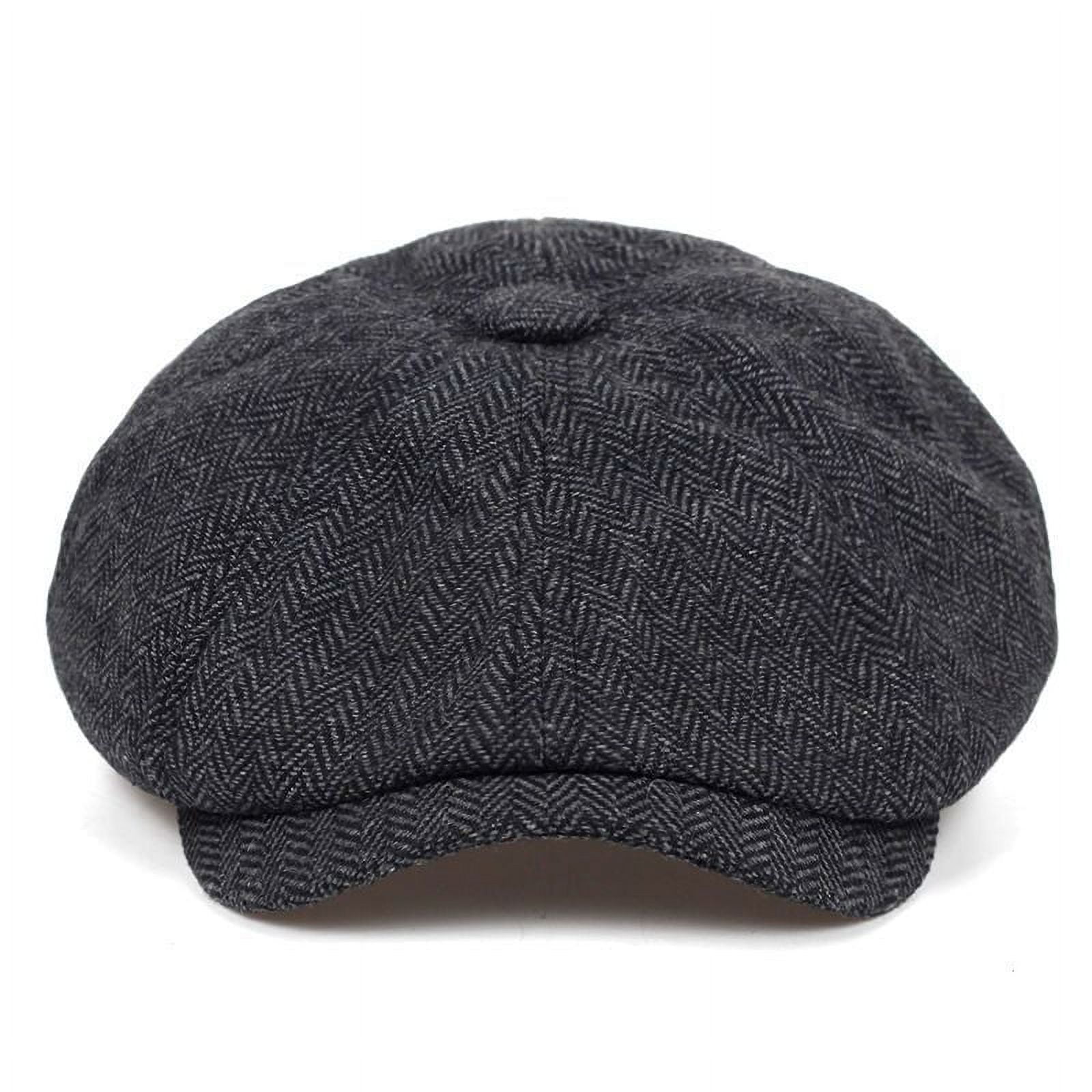Peaky Blinders Hat Newsboy Flat Cap Herringbone Tweed Wool Baker Boy ...