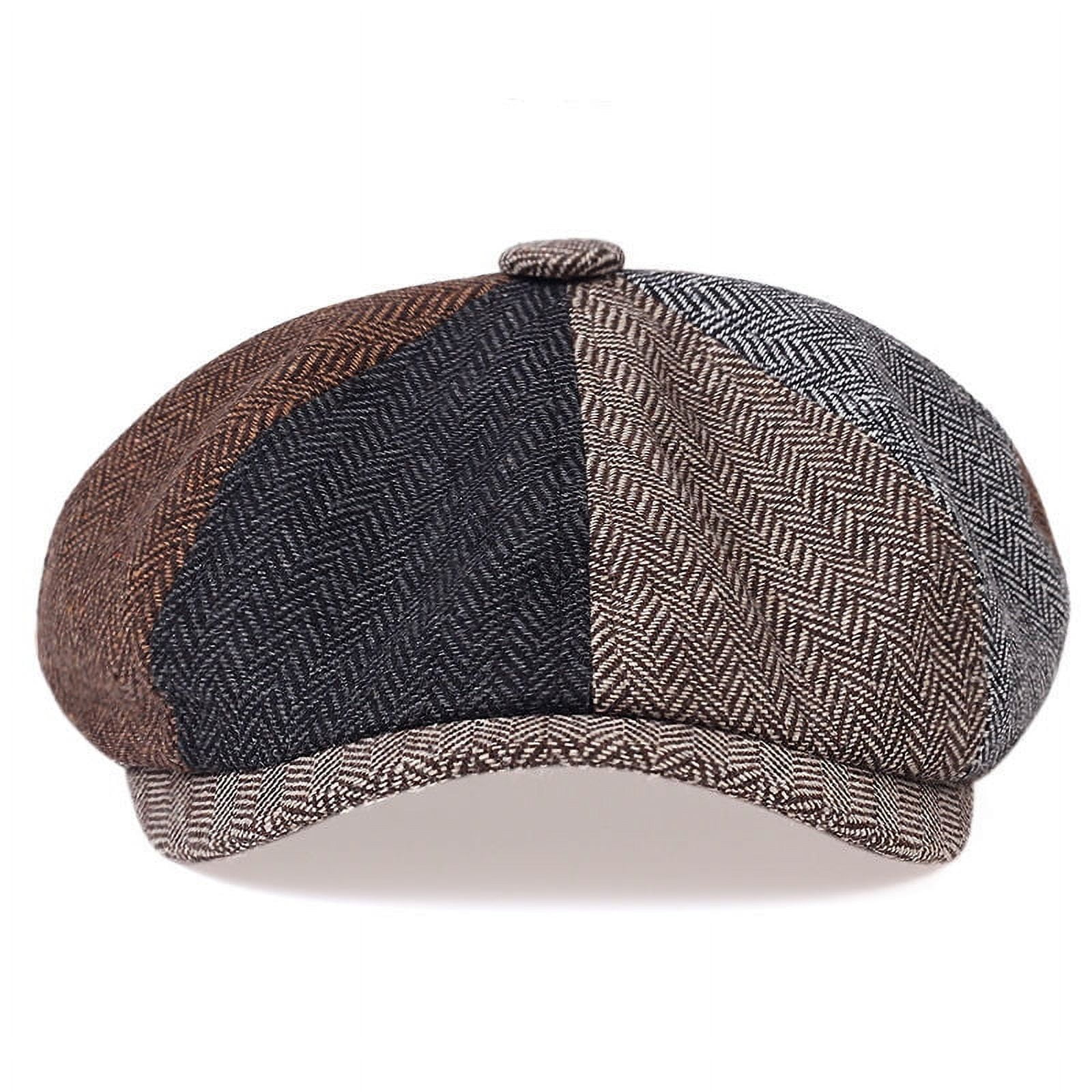 Peaky Blinders Hat Newsboy Flat Cap Herringbone Tweed Wool Baker Boy ...