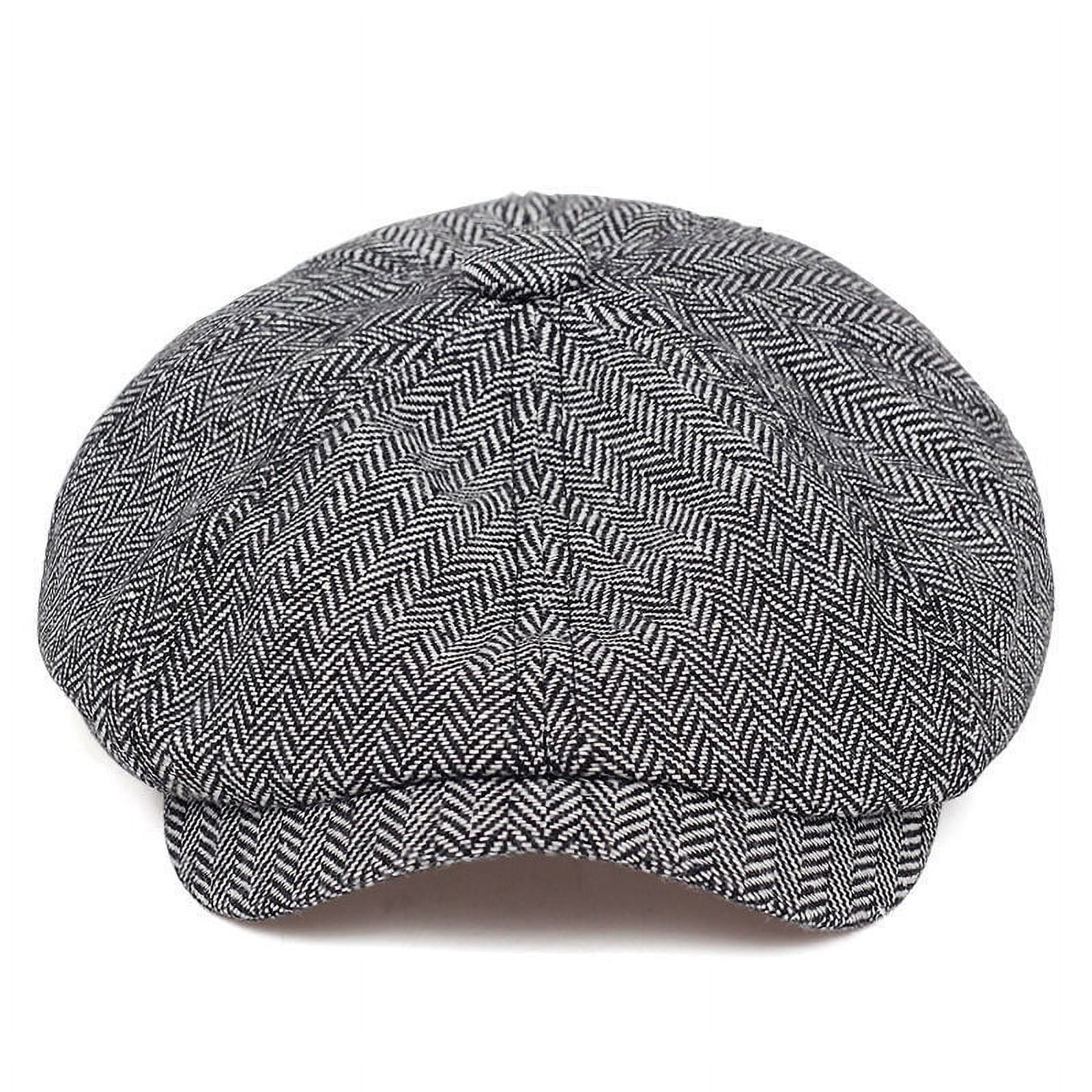 Peaky Blinders Hat Newsboy Flat Cap Herringbone Tweed Wool Baker Boy ...