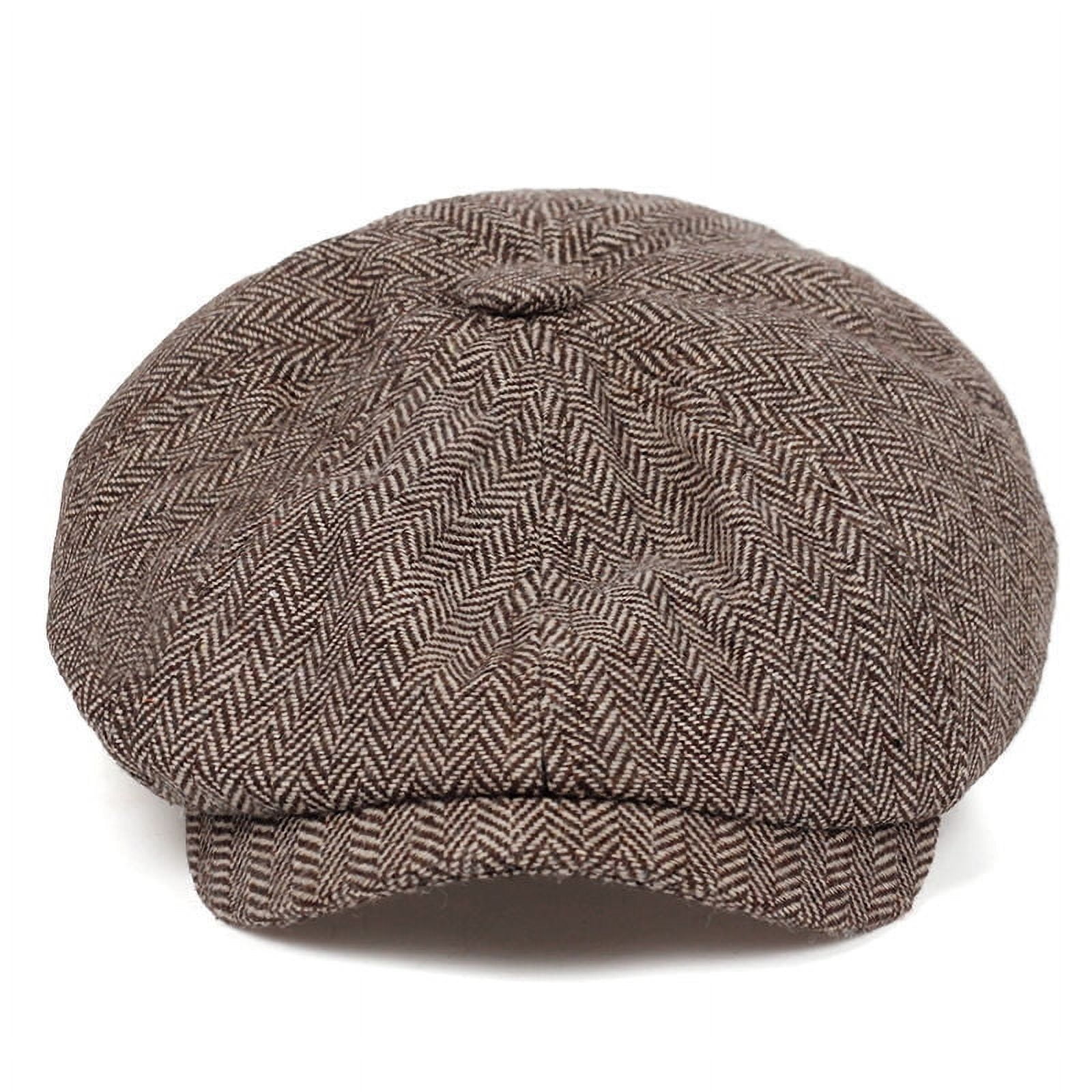 Peaky Blinders Hat Newsboy Flat Cap Herringbone Tweed Wool Baker Boy ...
