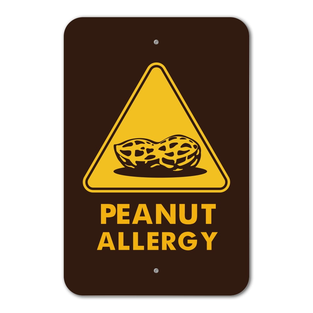 Peanut Allergy Yellow Warning Sign Home Business Office Sign - Walmart.com