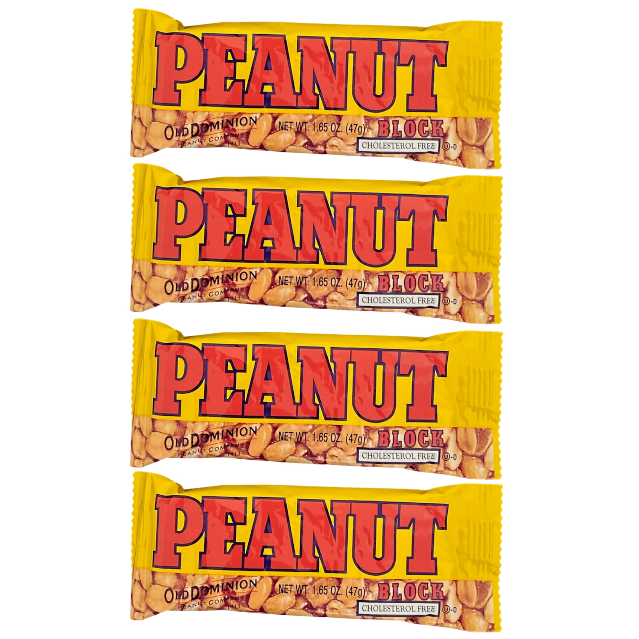 Walmart Peanut Block Candy Bars, 1.65 oz, 4 Count, Individually Wrapped ...