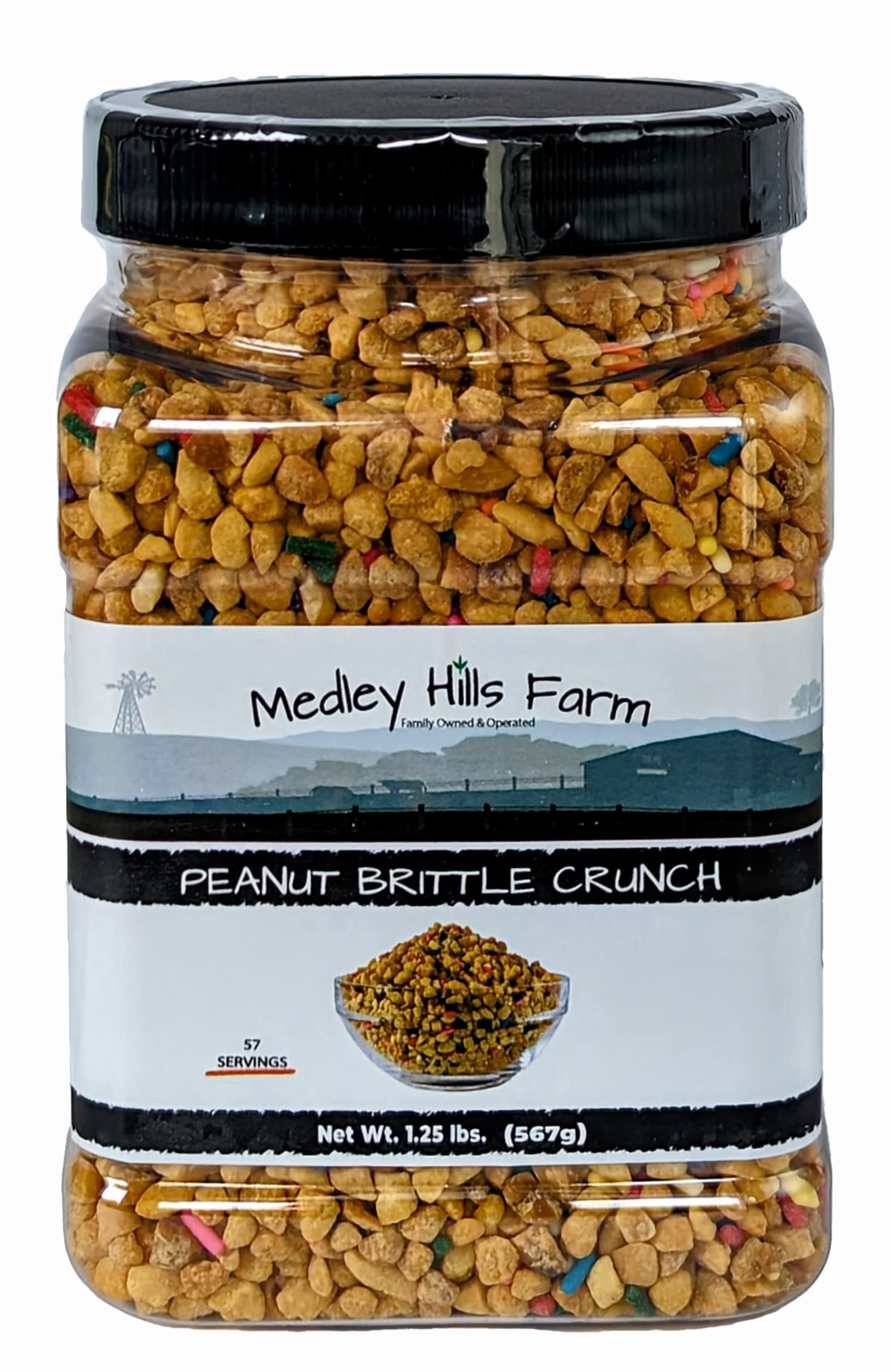 Peanut Brittle Crunch Coat DNF2 Ice Cream Toppings by Medley hills farm in Reusable Container 1. ...