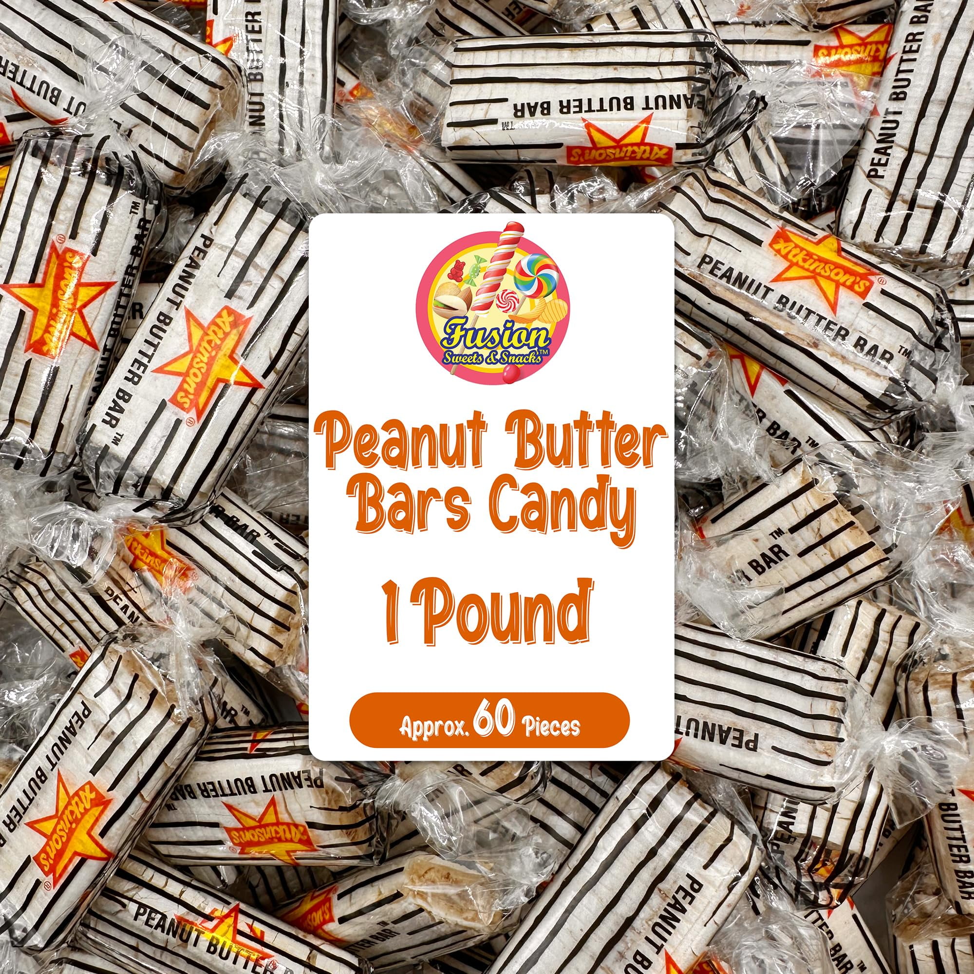 Peanut Butter Bars Candy - MDA05 1 Pound (Approx 60 Pieces), Peanut ...