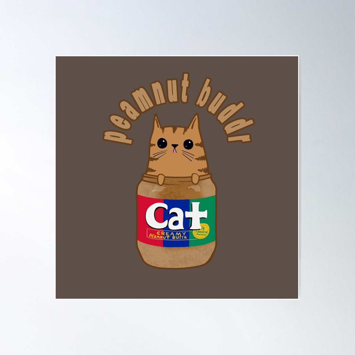 Peanut Butter Cat Poster Wall Art, Modern Wall Decor For Living Room ...