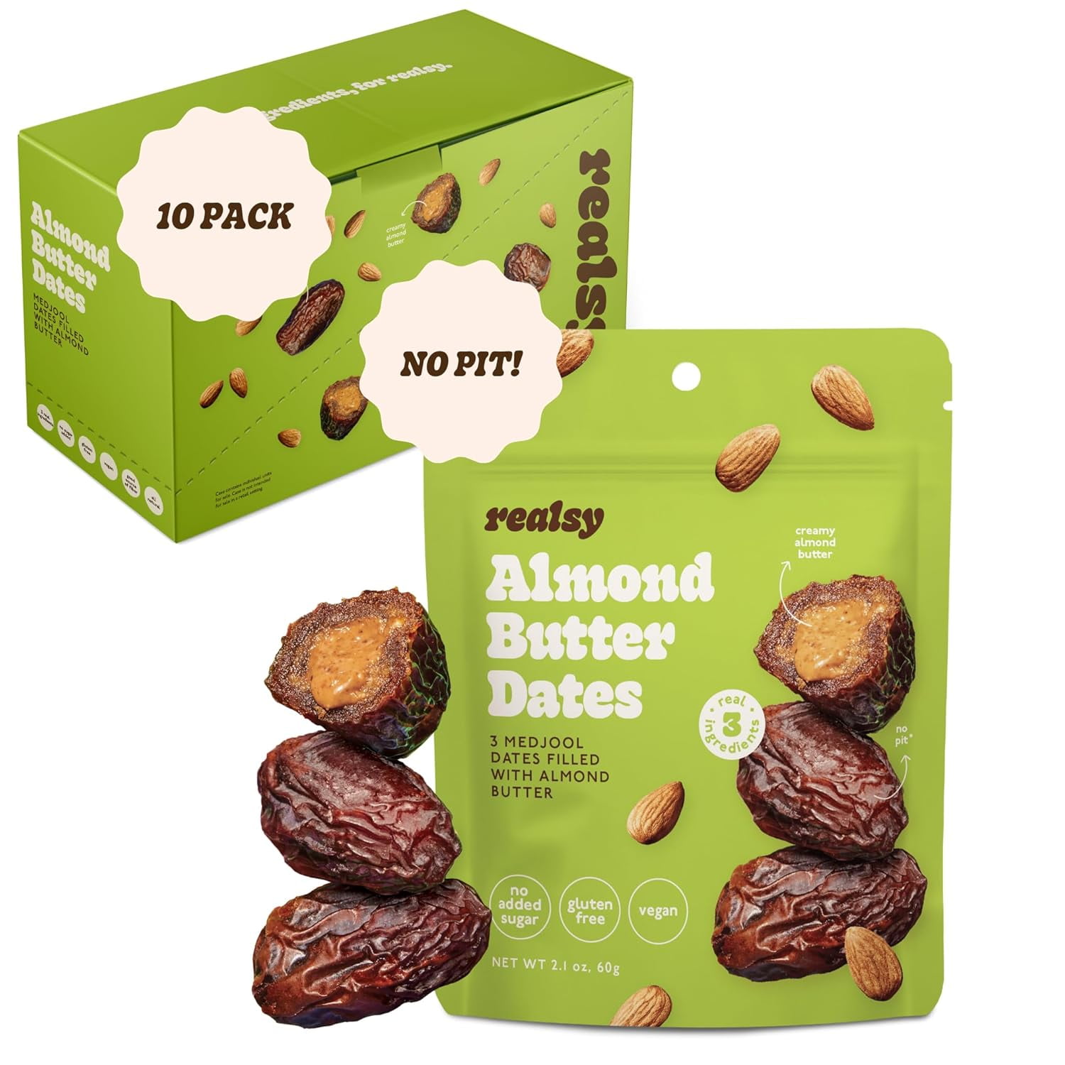 Peanut Butter Filled Medjool Dates, Organic Dates with No Sugar Added ...