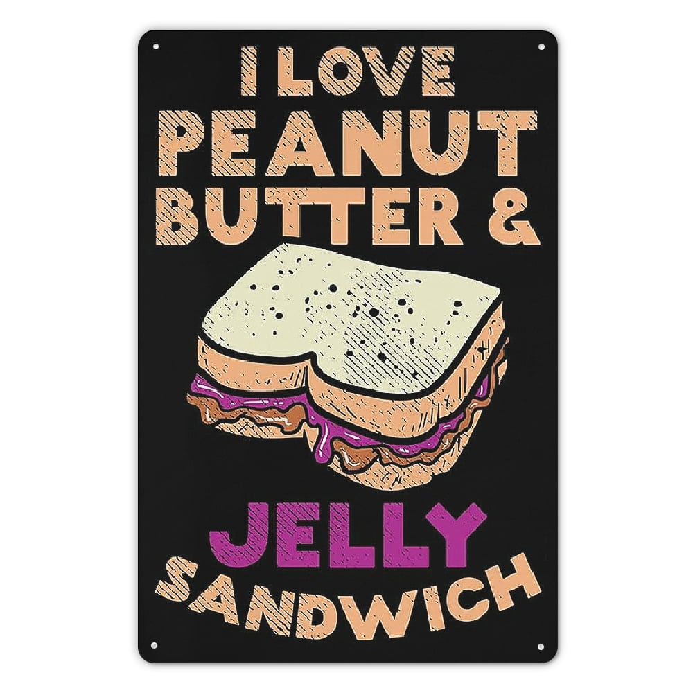 Peanut Butter Jelly Funny Retro Metal Sheet Signs, Wall Decoration Wall ...