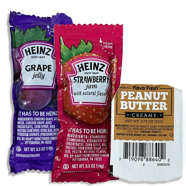 Peanut Butter, Jelly, & Jam Value Pack | 50 Peanut Butter, 25 Jelly, 25 ...