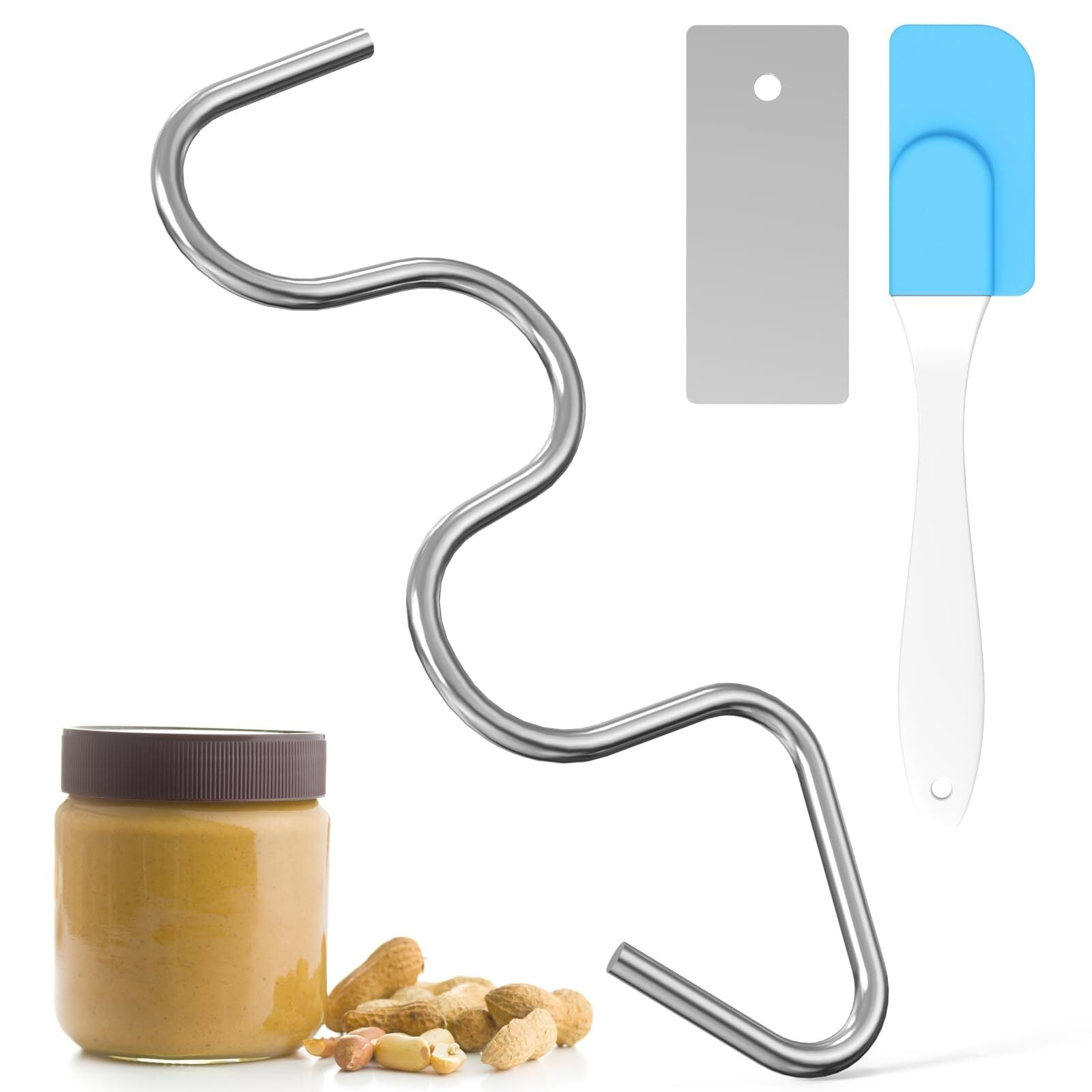 Peanut Butter Stirrer with Silicone Spatula Stainless Steel Peanut ...