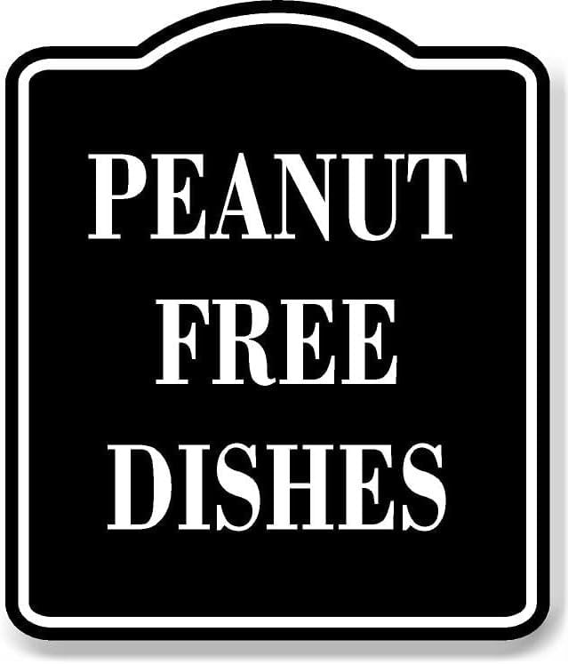 Peanut Free Dishes BLACK Aluminum Composite Sign, 20"24" - Walmart.com