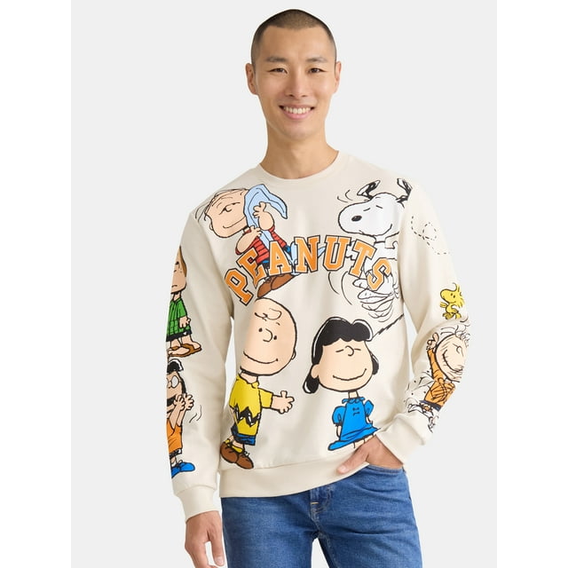Peanut Group Men's & Big Men's Graphic Crew Neck Sweatshirt with Long ...