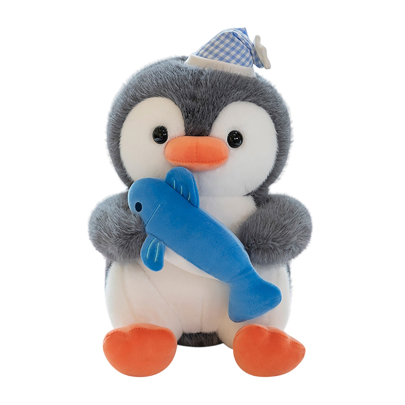 Peanut Penguin Plush: Soft, Cuddly Penguin Toy Paired with a Blue Fish ...