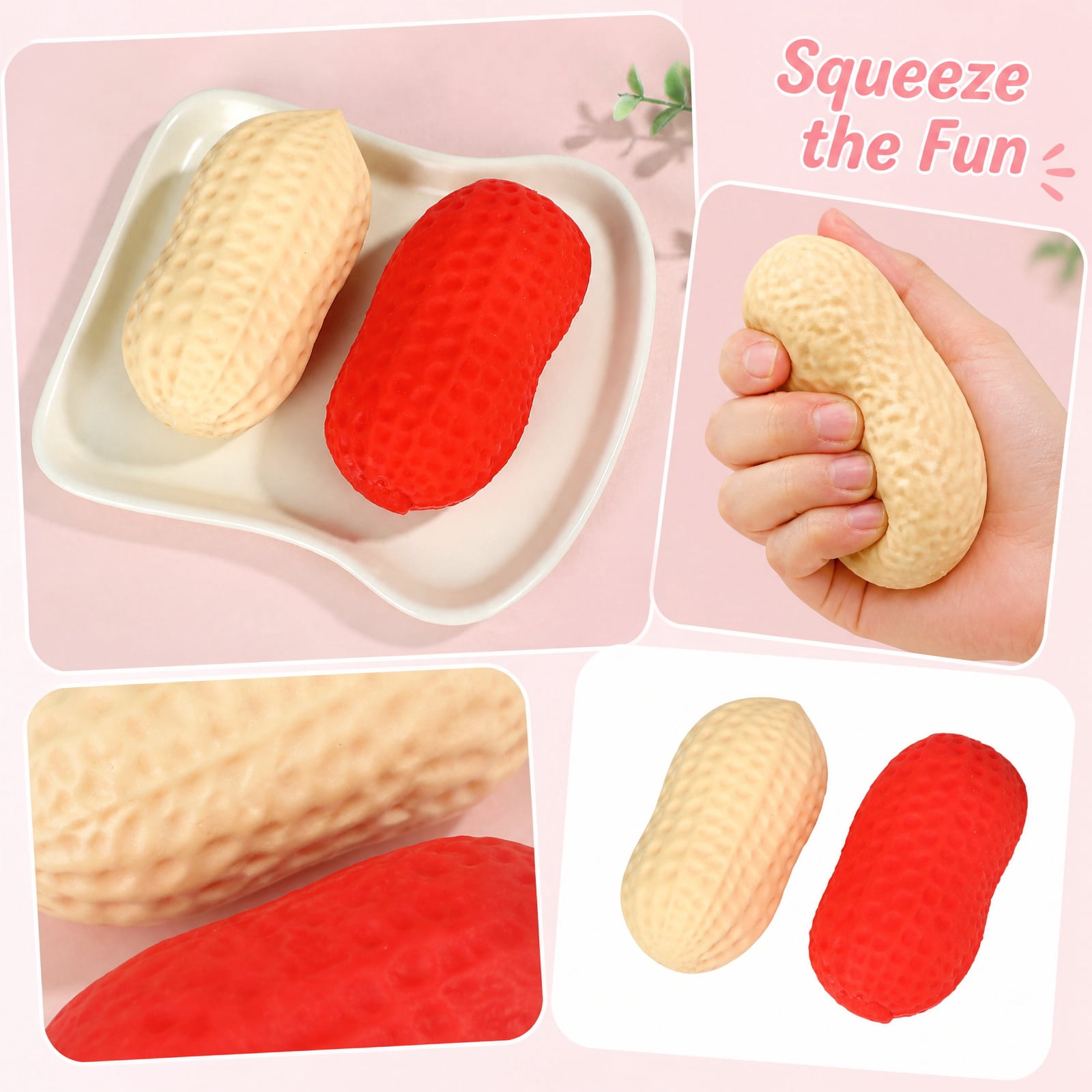 Peanut Squishies Toys, Super Soft Peanut-Shaped Slow Rising Squishies ...