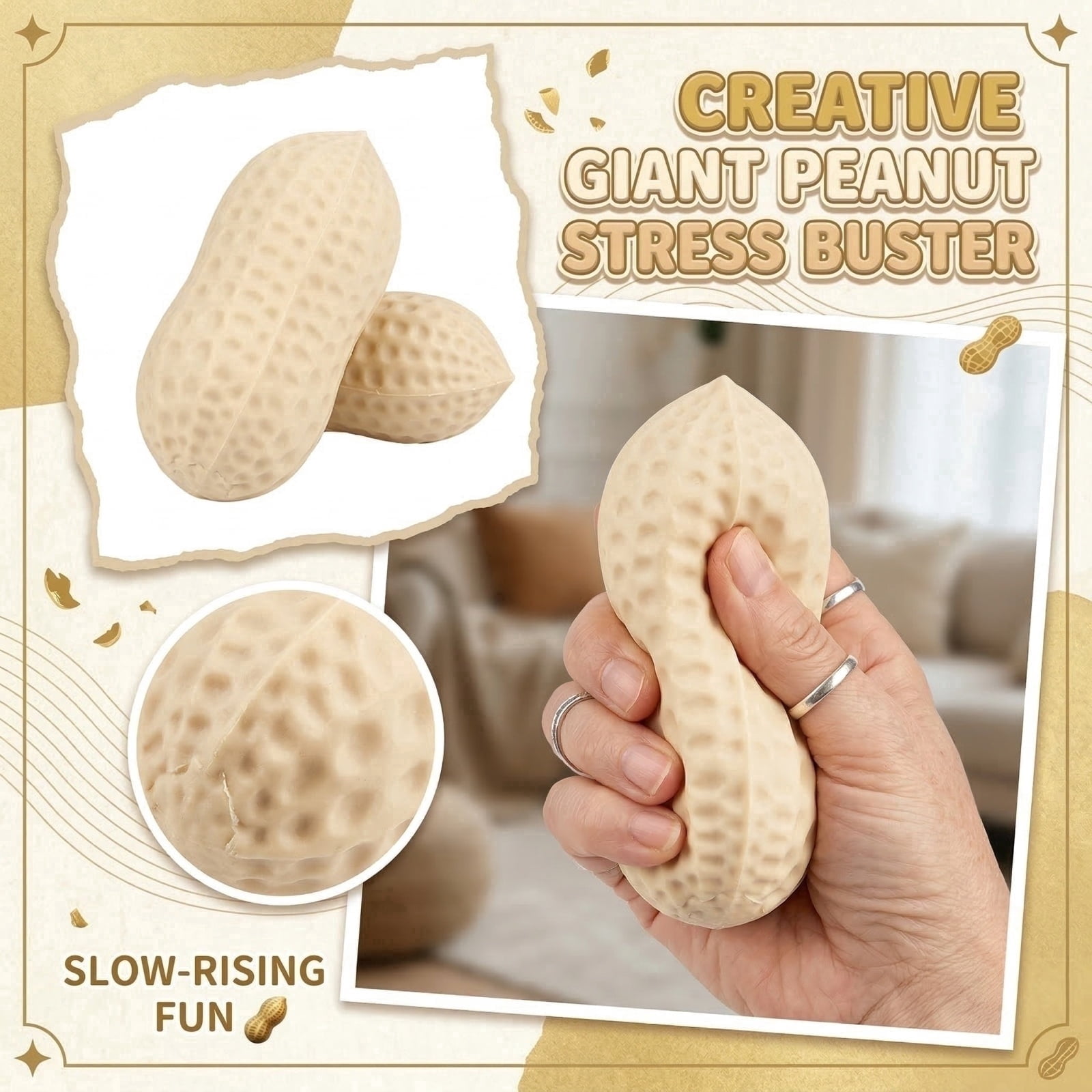 Peanut Squishy Squeeze Dough, Slow Rising Stress Squishies, Realistic ...