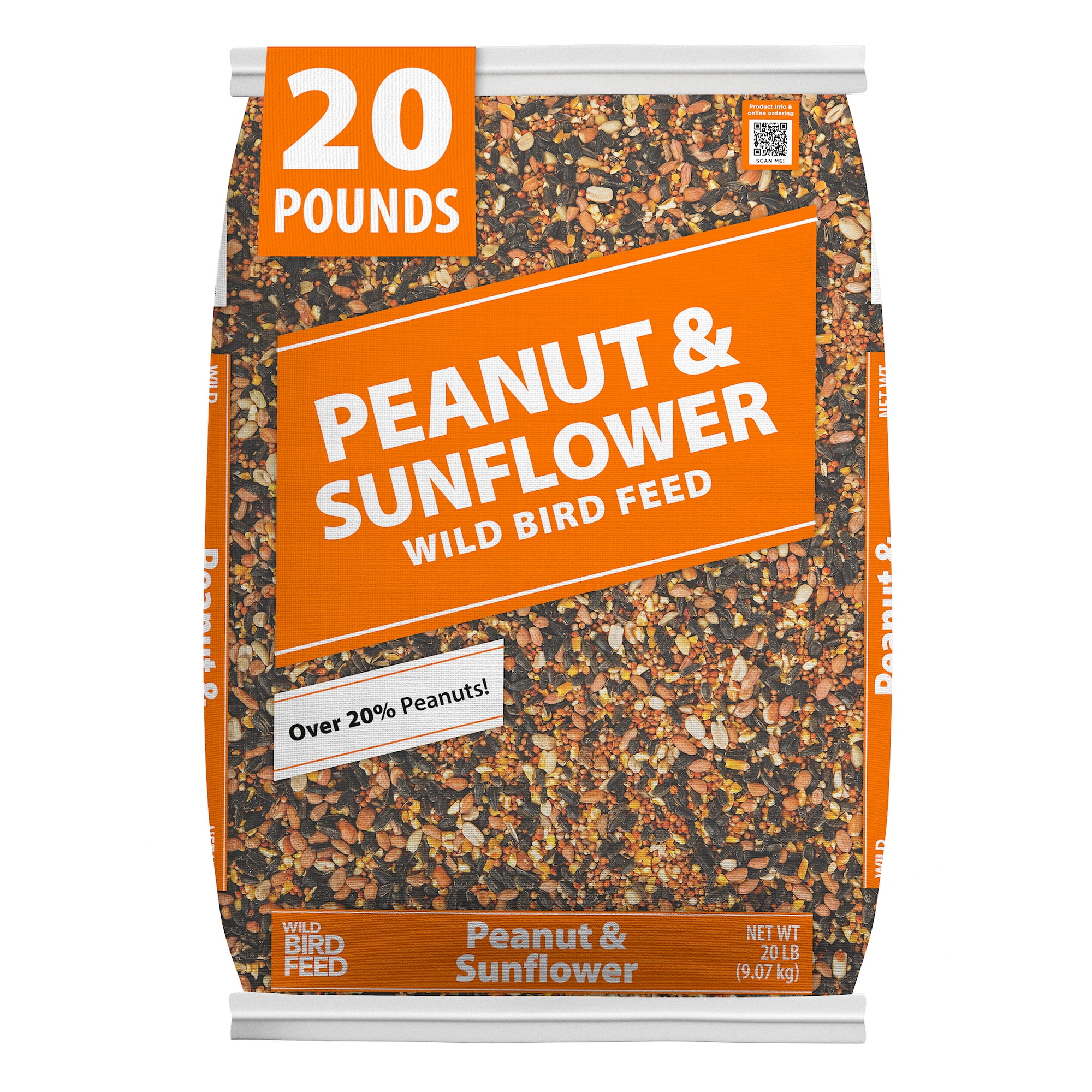 Peanut & Sunflower Wild Bird Feed and Seed, Dry, 1 Count per Pack, 20 ...