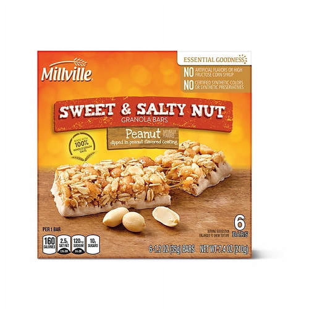 Millville Peanut Sweet and Salty Nut Granola Bars, 6 count - Pack of 2 ...