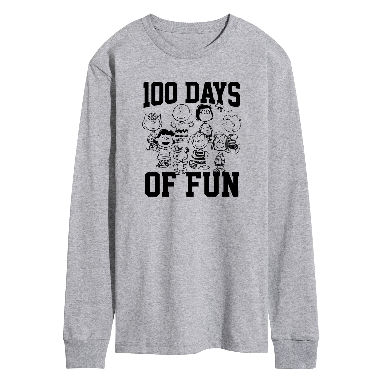 Peanuts - 100 Days Of Fun - Men's Long Sleeve T-Shirt - Walmart.com