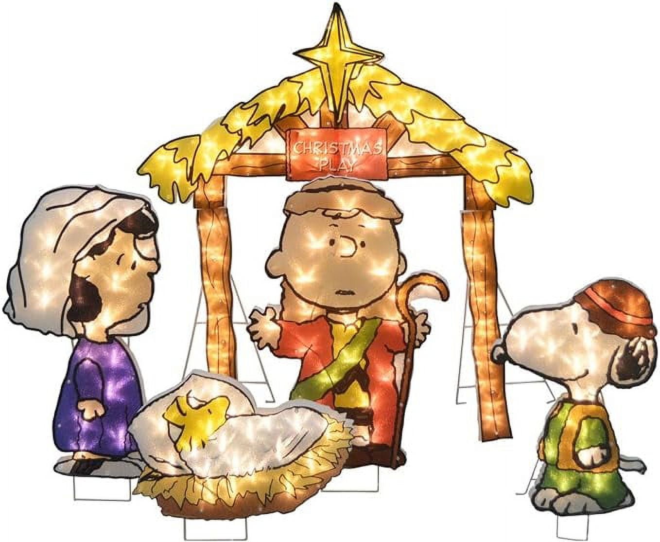 Peanuts 2D LED Lights Pre-Lit Yard Art Décor Nativity Pageant 5-Piece ...