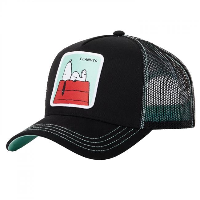 Peanuts 874222 Sleepy Snoopy Snapback Trucker Hat, Black - Walmart.com