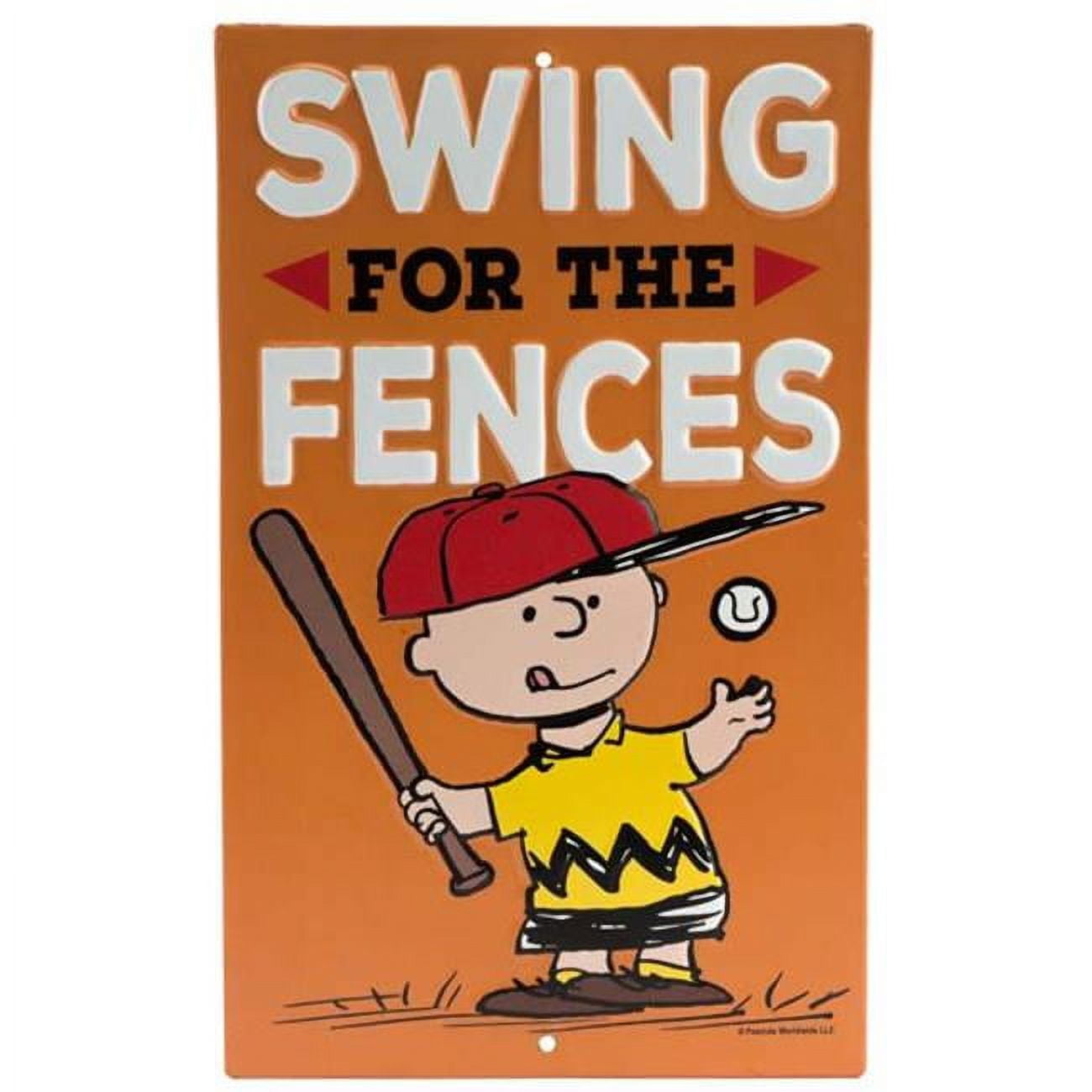Peanuts 90162093-S Charlie Brown Swing Embossed Tin Sign - Walmart.com