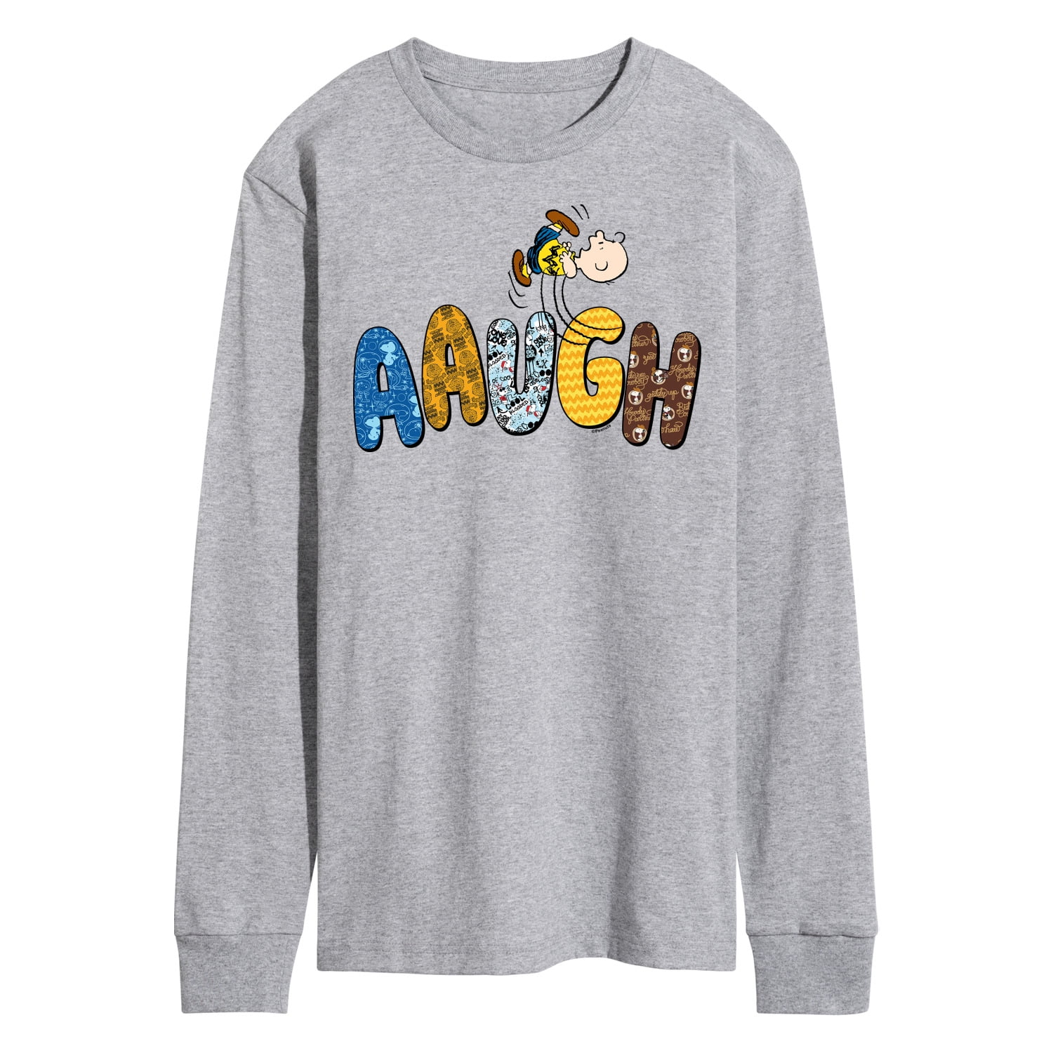 Peanuts - Aaugh Pattern Charlie Brown - Men's Long Sleeve T-Shirt ...