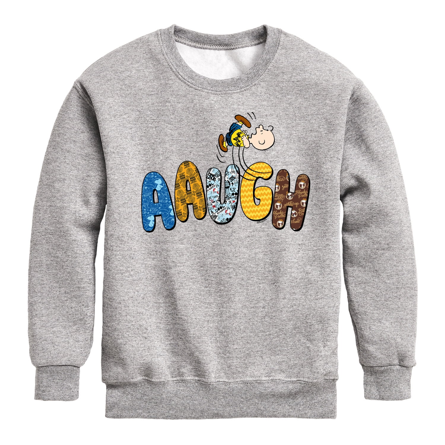 Peanuts - Aaugh Pattern Charlie Brown - Toddler And Youth Crewneck ...