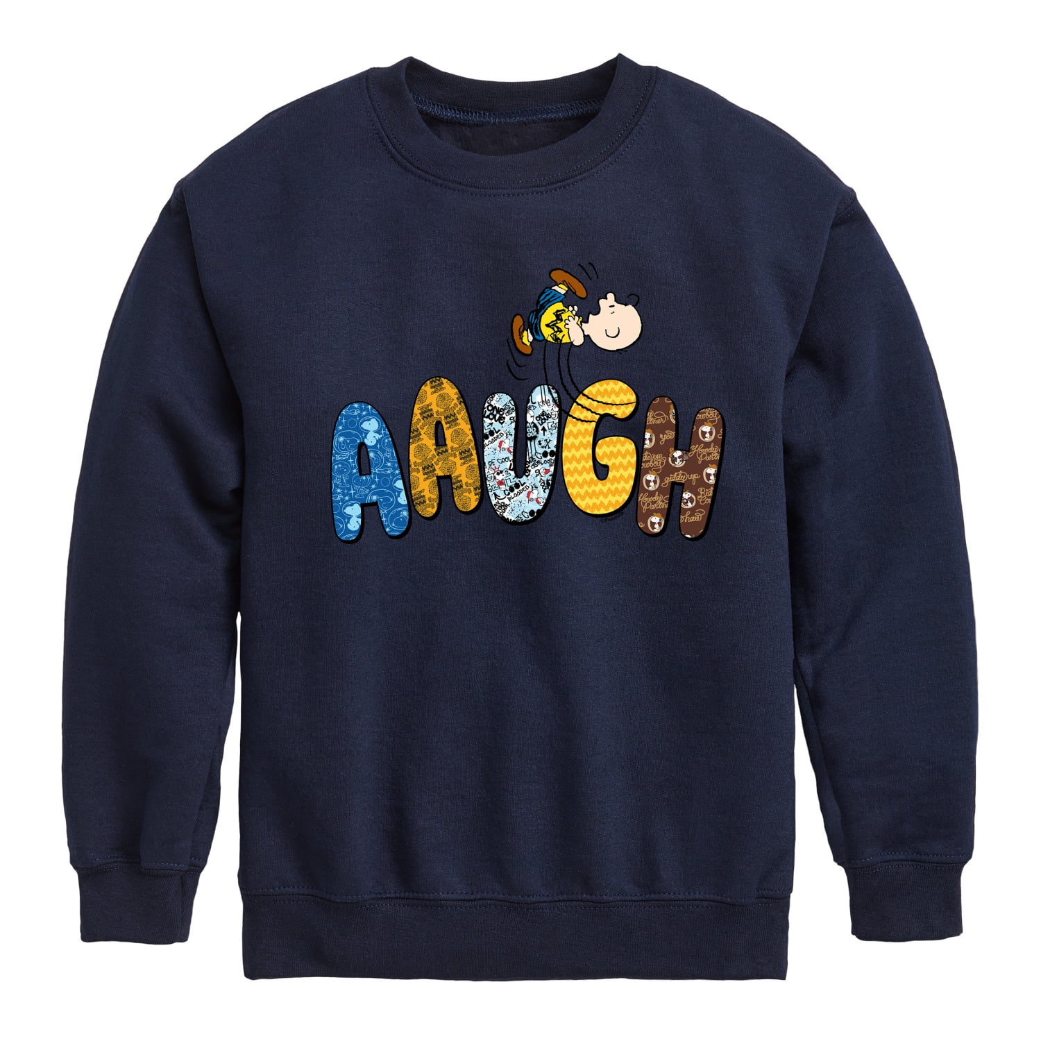 Peanuts - Aaugh Pattern Charlie Brown - Toddler And Youth Crewneck ...