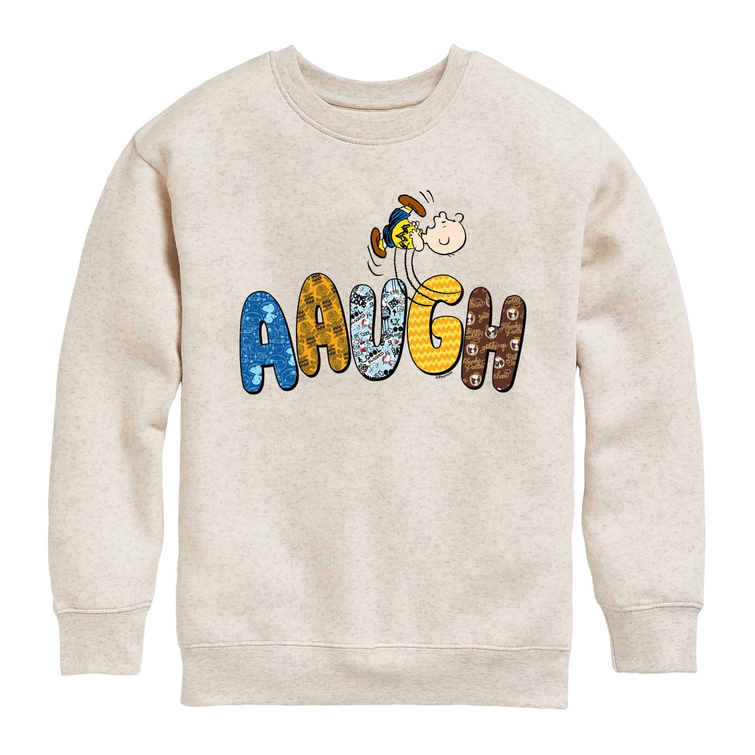 Peanuts - Aaugh Pattern Charlie Brown - Toddler And Youth Crewneck ...