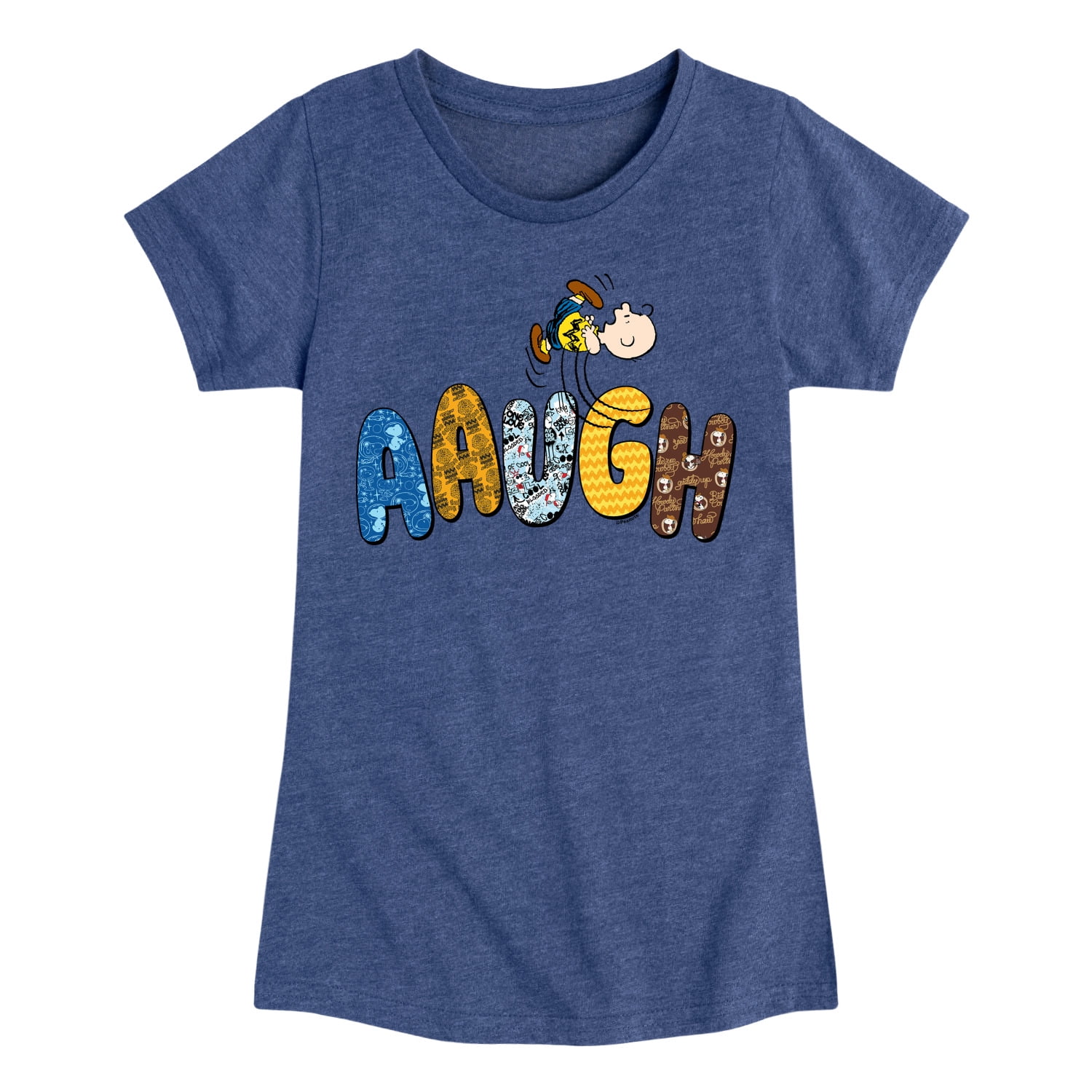 Peanuts - Aaugh Pattern Charlie Brown - Toddler And Youth Girls Short ...