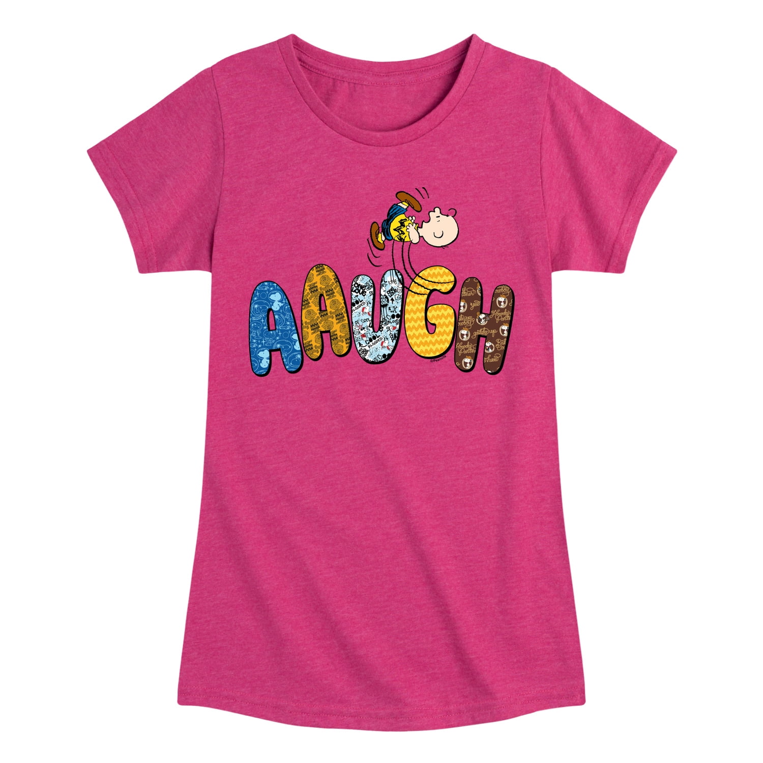 Peanuts - Aaugh Pattern Charlie Brown - Toddler And Youth Girls Short ...