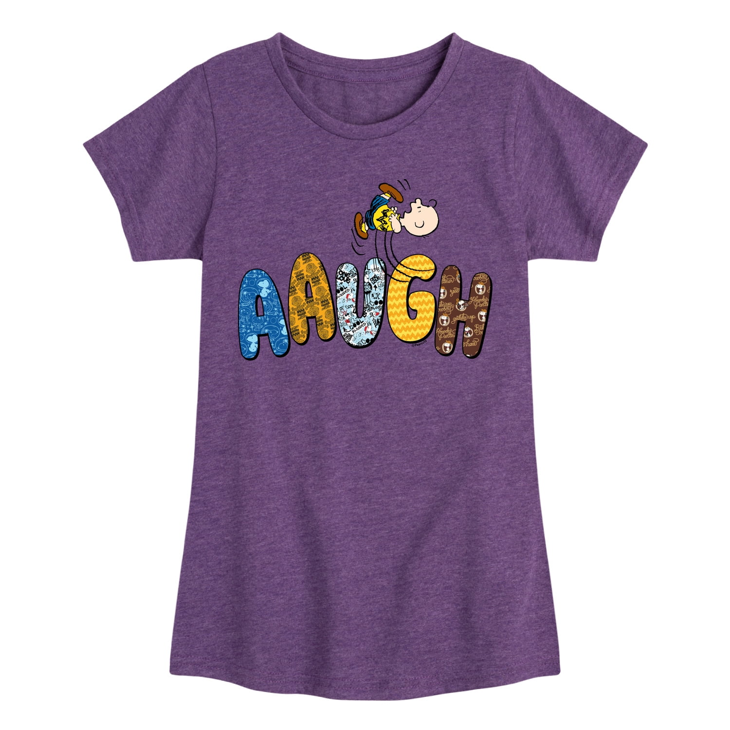 Peanuts - Aaugh Pattern Charlie Brown - Toddler And Youth Girls Short ...