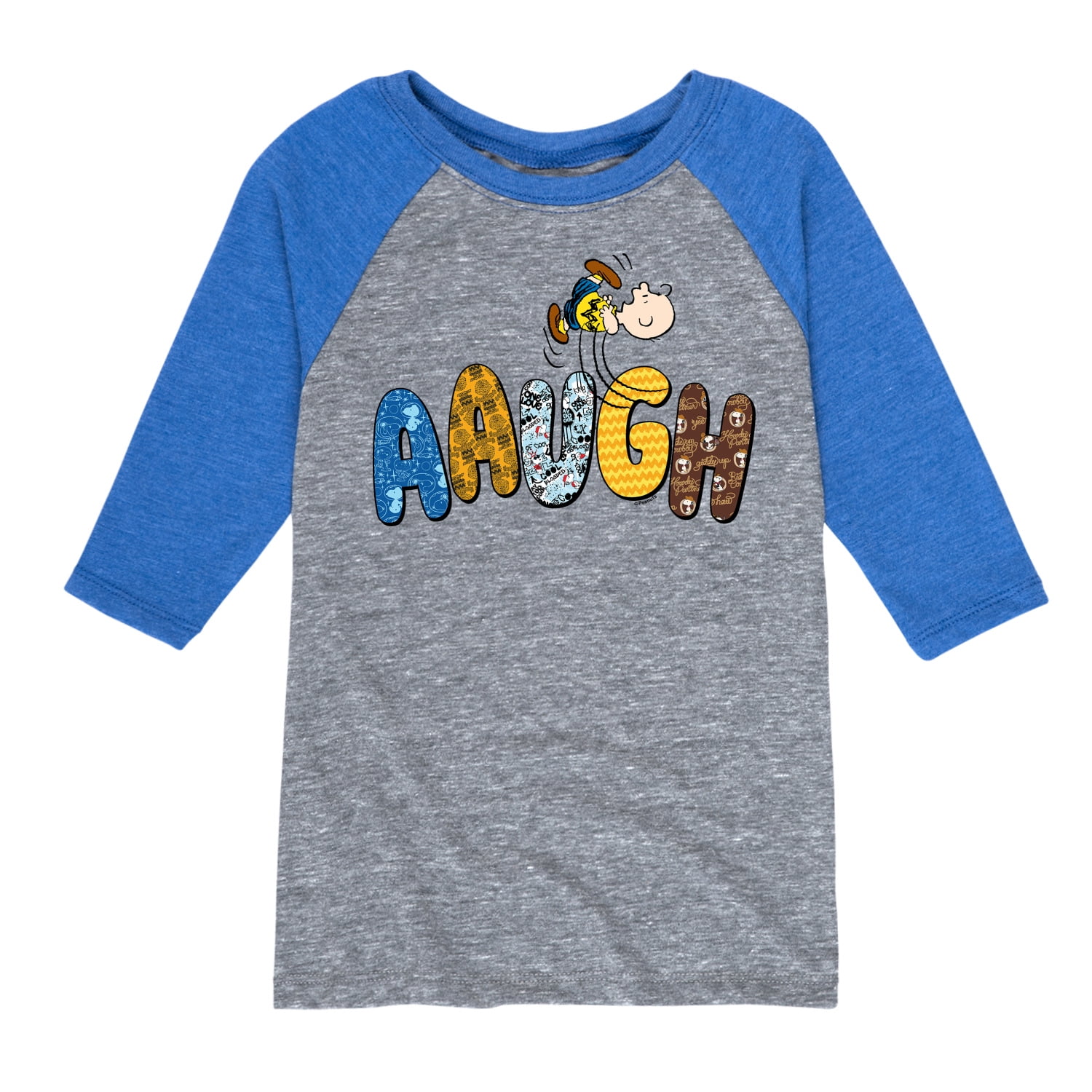 Peanuts - Aaugh Pattern Charlie Brown - Toddler And Youth Raglan ...