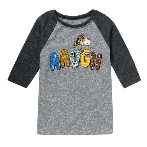 Peanuts - Aaugh Pattern Charlie Brown - Toddler And Youth Raglan ...