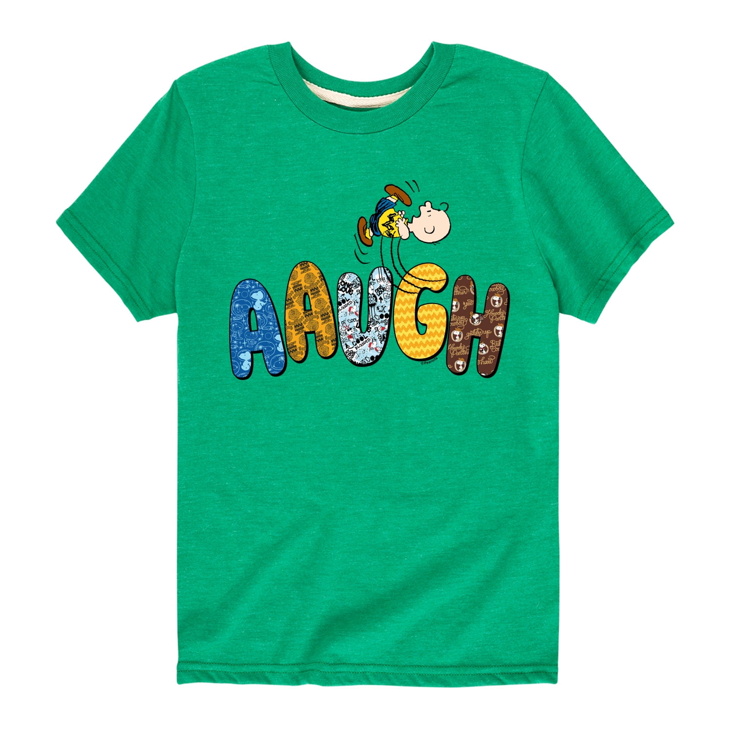 Peanuts - Aaugh Pattern Charlie Brown - Toddler And Youth Short Sleeve ...
