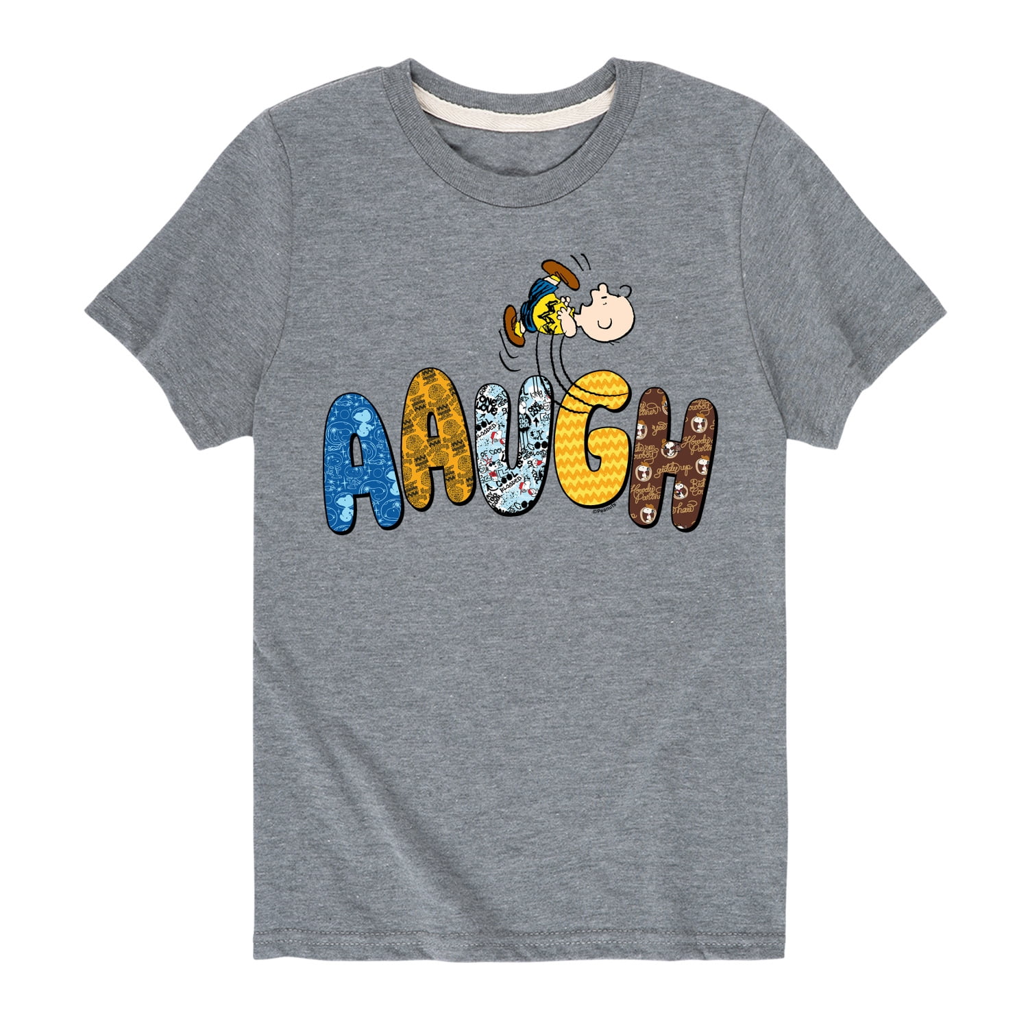 Peanuts - Aaugh Pattern Charlie Brown - Toddler And Youth Short Sleeve ...