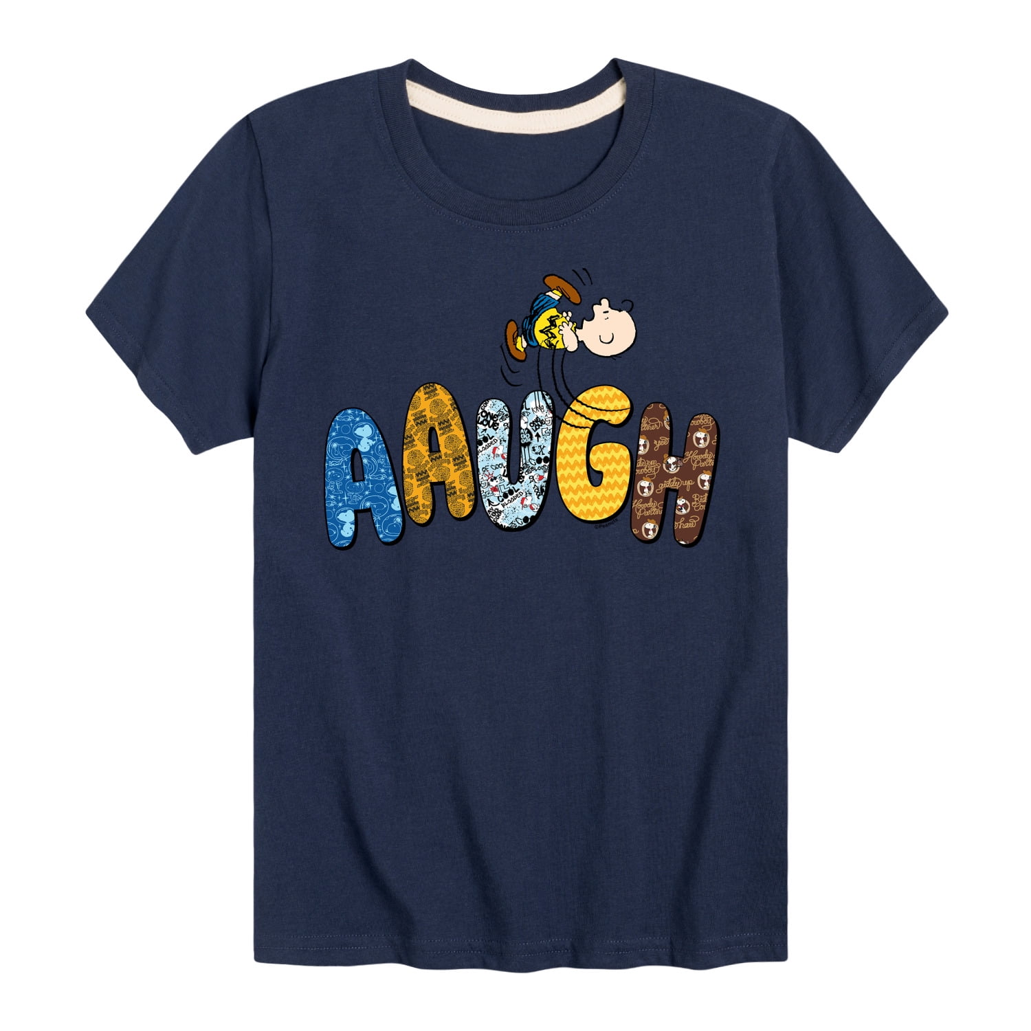 Peanuts - Aaugh Pattern Charlie Brown - Toddler And Youth Short Sleeve ...