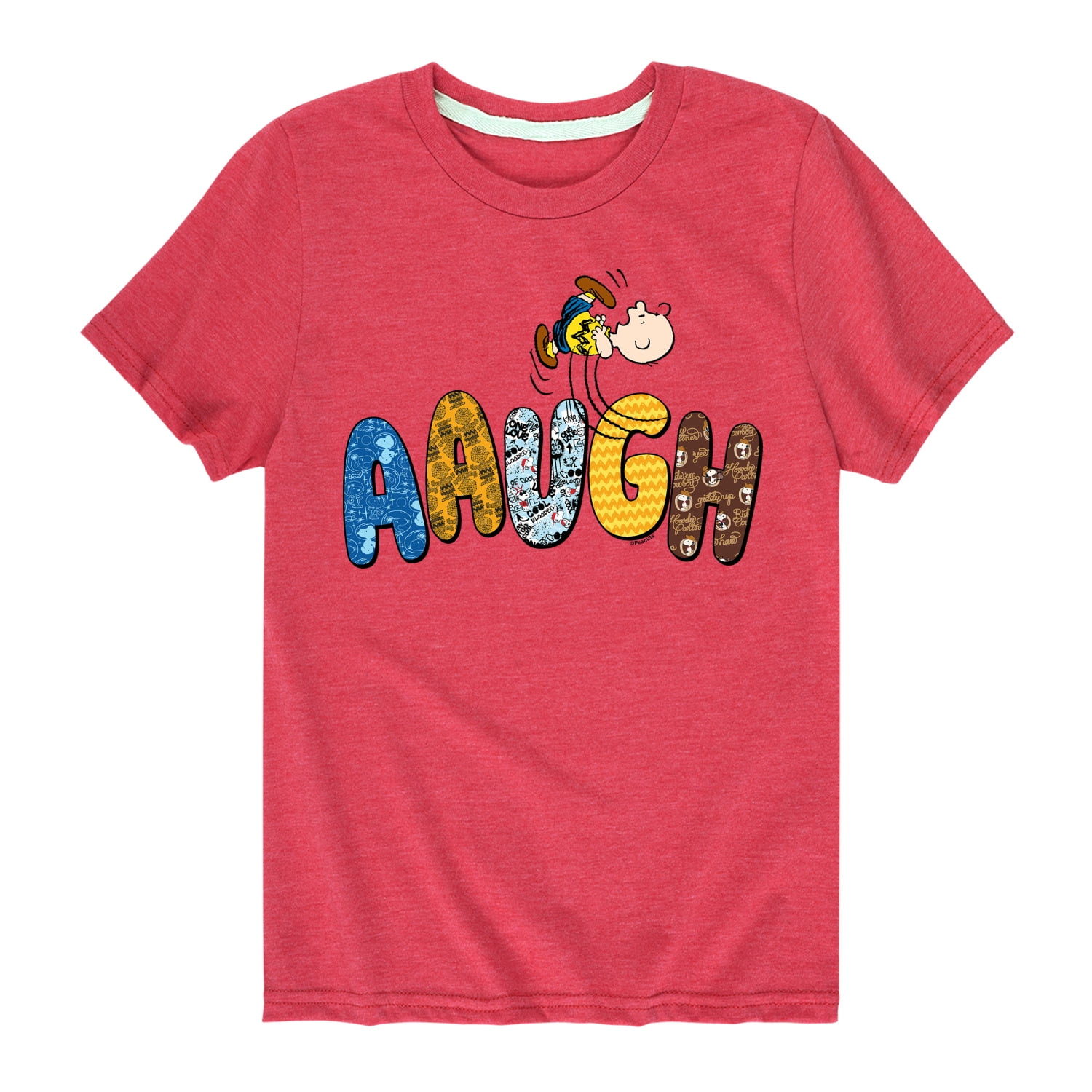 Peanuts - Aaugh Pattern Charlie Brown - Toddler And Youth Short Sleeve ...