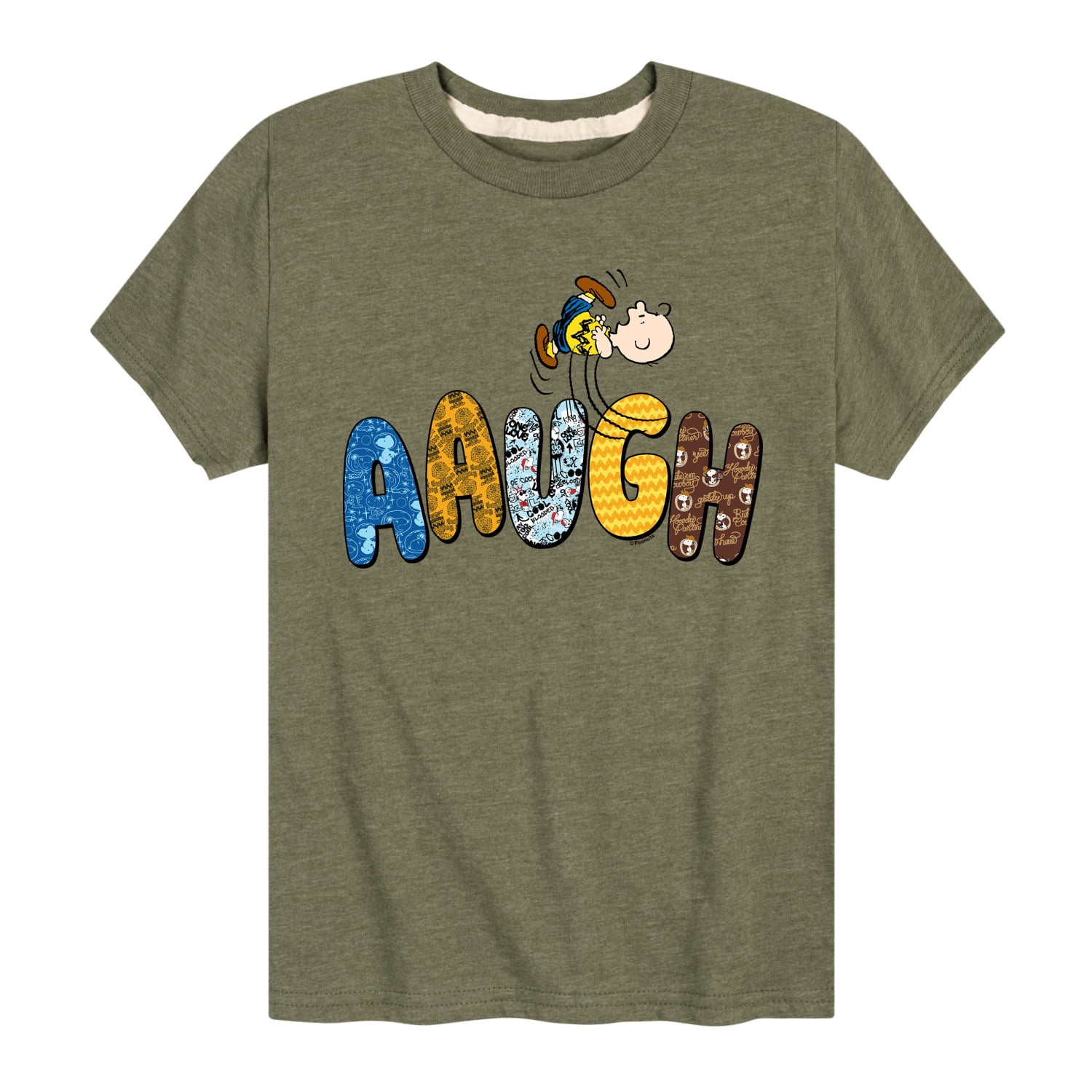 Peanuts - Aaugh Pattern Charlie Brown - Toddler And Youth Short Sleeve ...