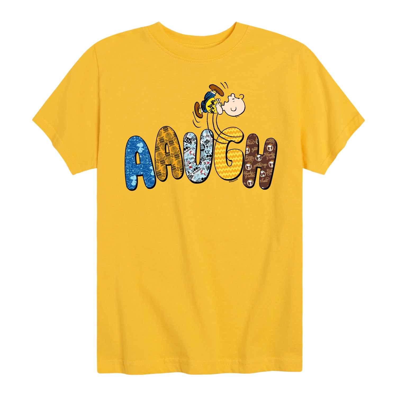Peanuts - Aaugh Pattern Charlie Brown - Toddler And Youth Short Sleeve ...