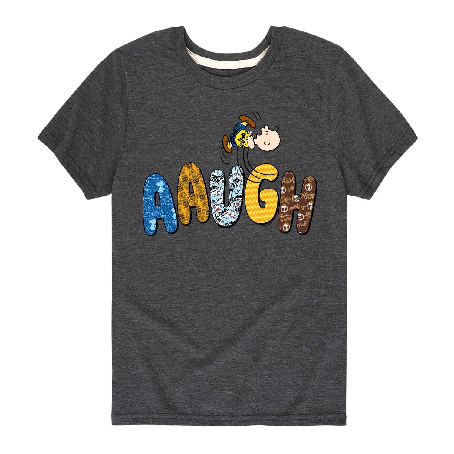 Peanuts - Aaugh Pattern Charlie Brown - Toddler And Youth Short Sleeve ...