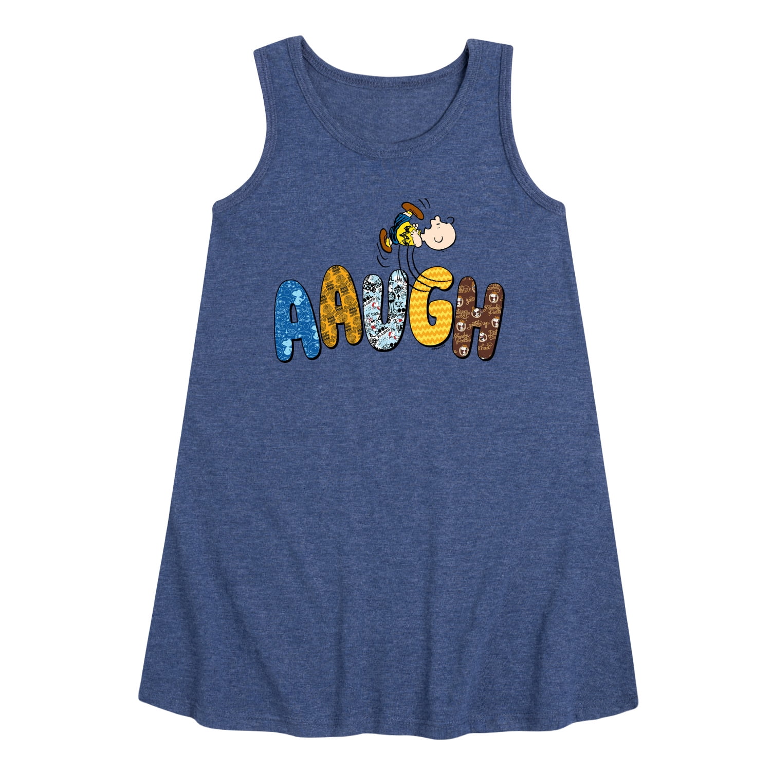Peanuts - Aaugh Pattern Charlie Brown - Toddler and Youth Girls A-line ...