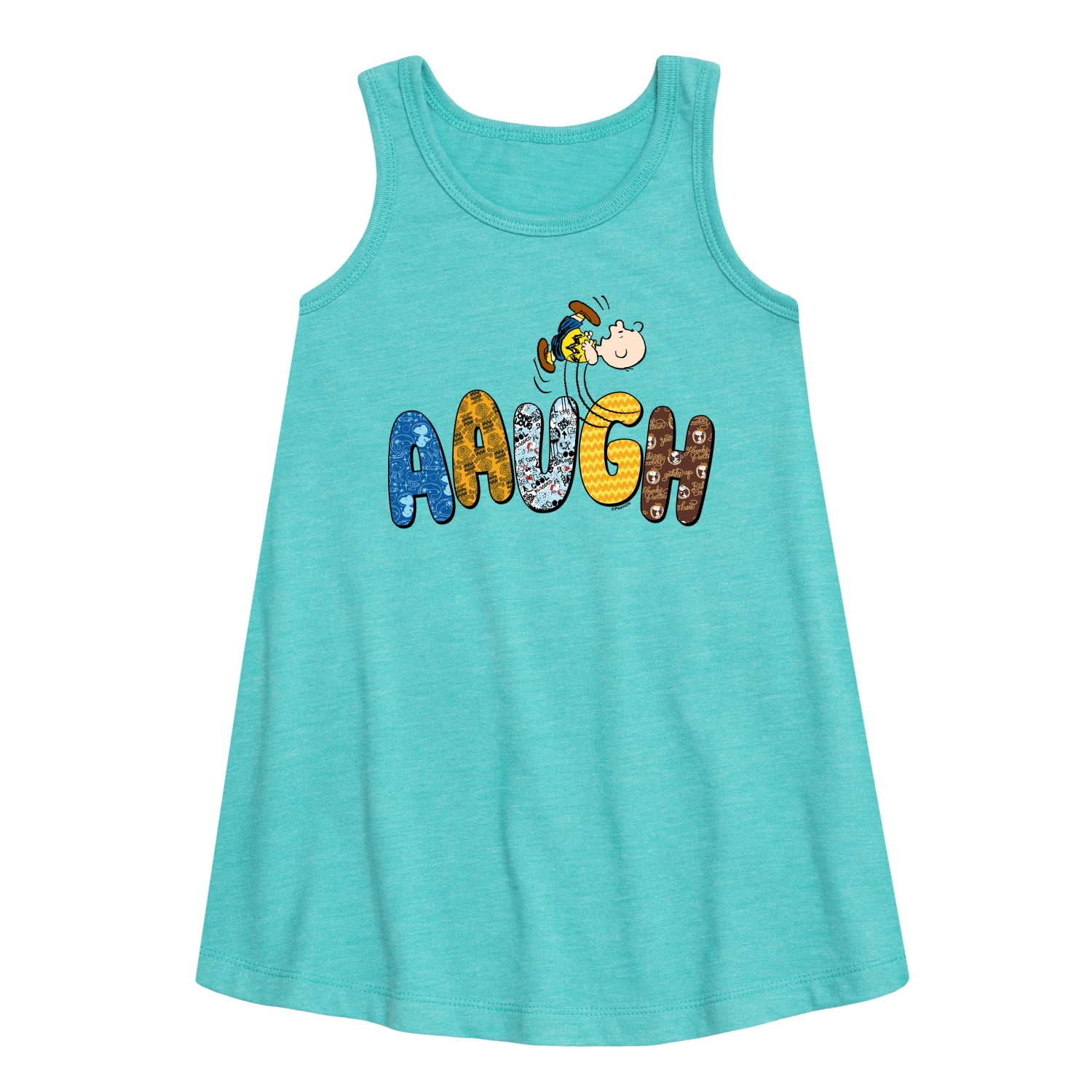 Peanuts - Aaugh Pattern Charlie Brown - Toddler and Youth Girls A-line ...