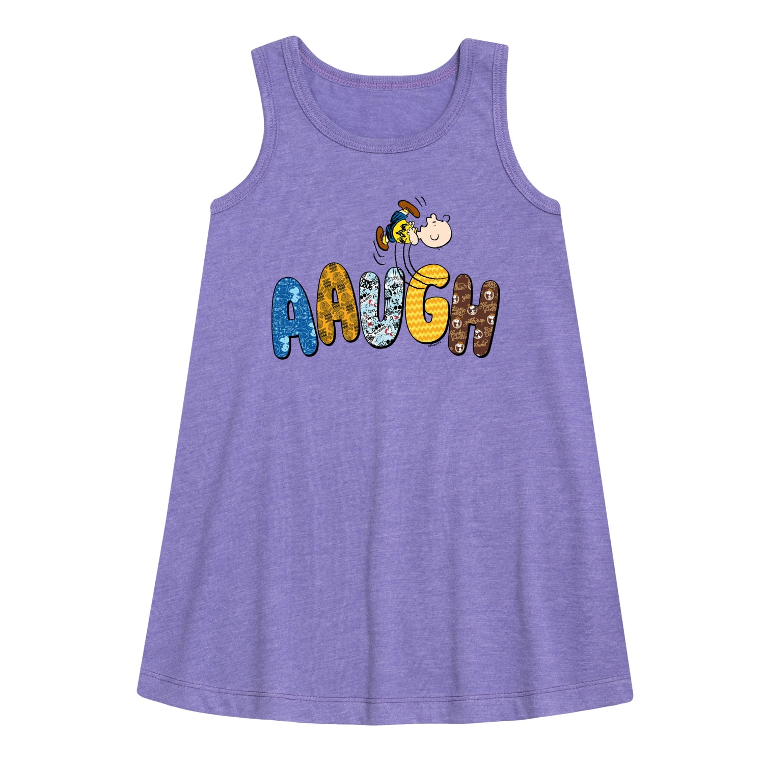 Peanuts - Aaugh Pattern Charlie Brown - Toddler and Youth Girls A-line ...