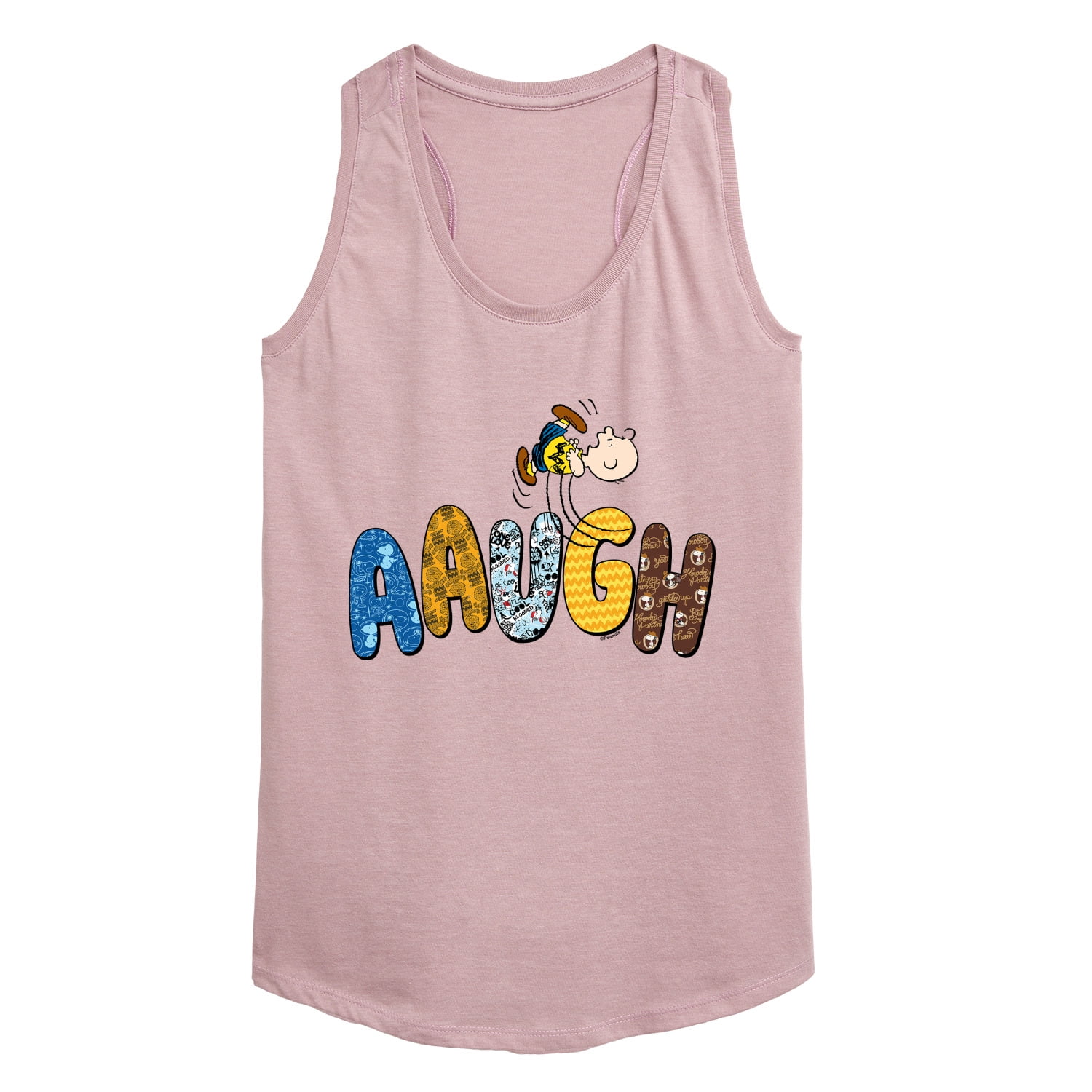 Peanuts - Aaugh Pattern Charlie Brown - Women's Racerback Tank Top ...