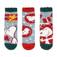 Peanuts Adult Snoopy and Woodstock Holiday 3 Pair Chenille Quarter Crew ...