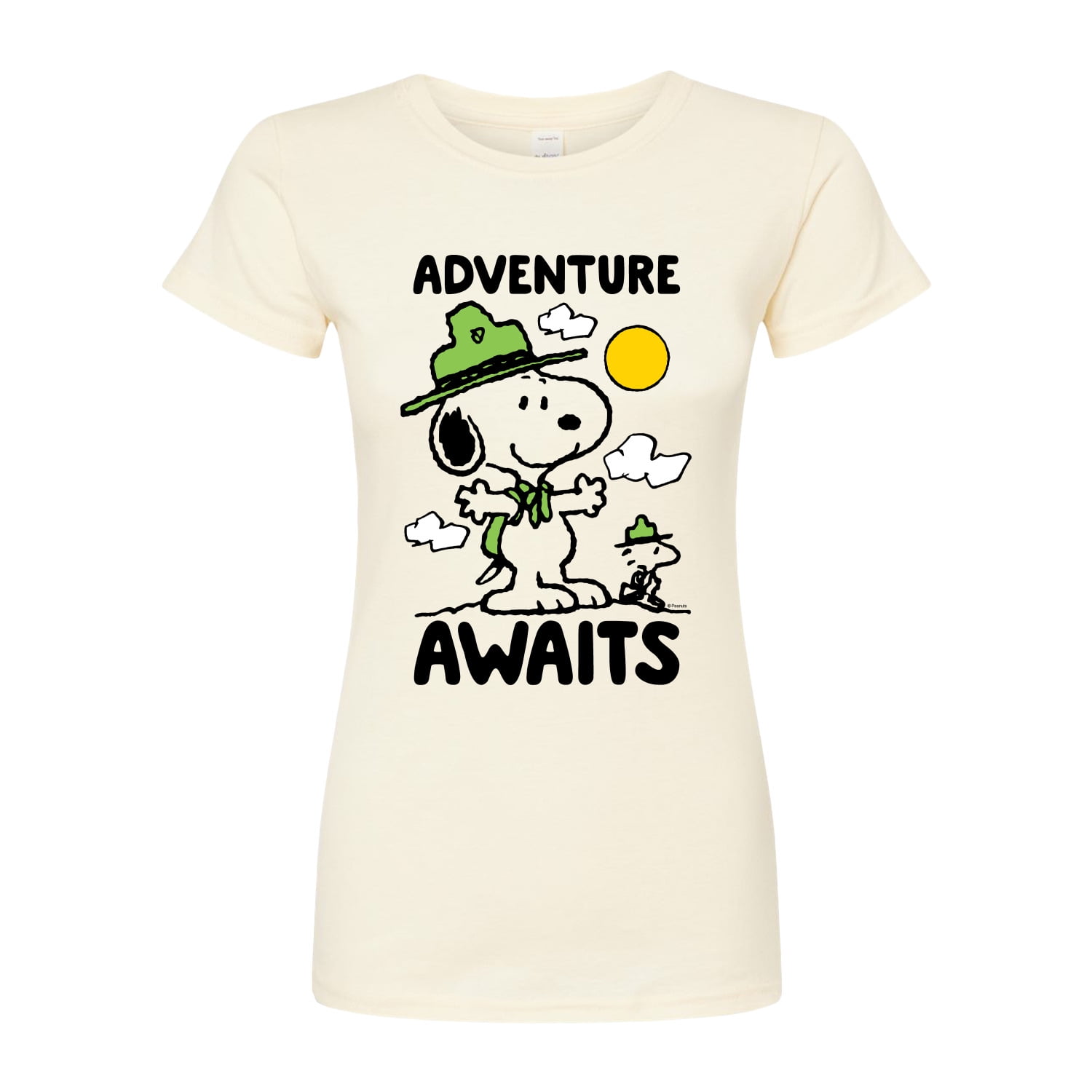 Peanuts - Adventure Awaits - Juniors Fitted Graphic T-Shirt - Walmart.com