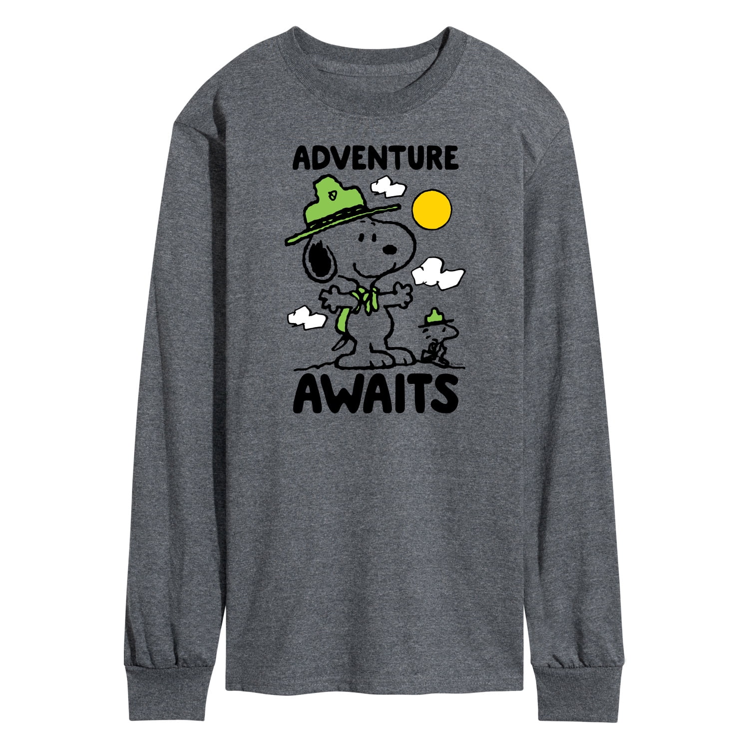 Peanuts - Adventure Awaits - Men's Long Sleeve T-Shirt - Walmart.com
